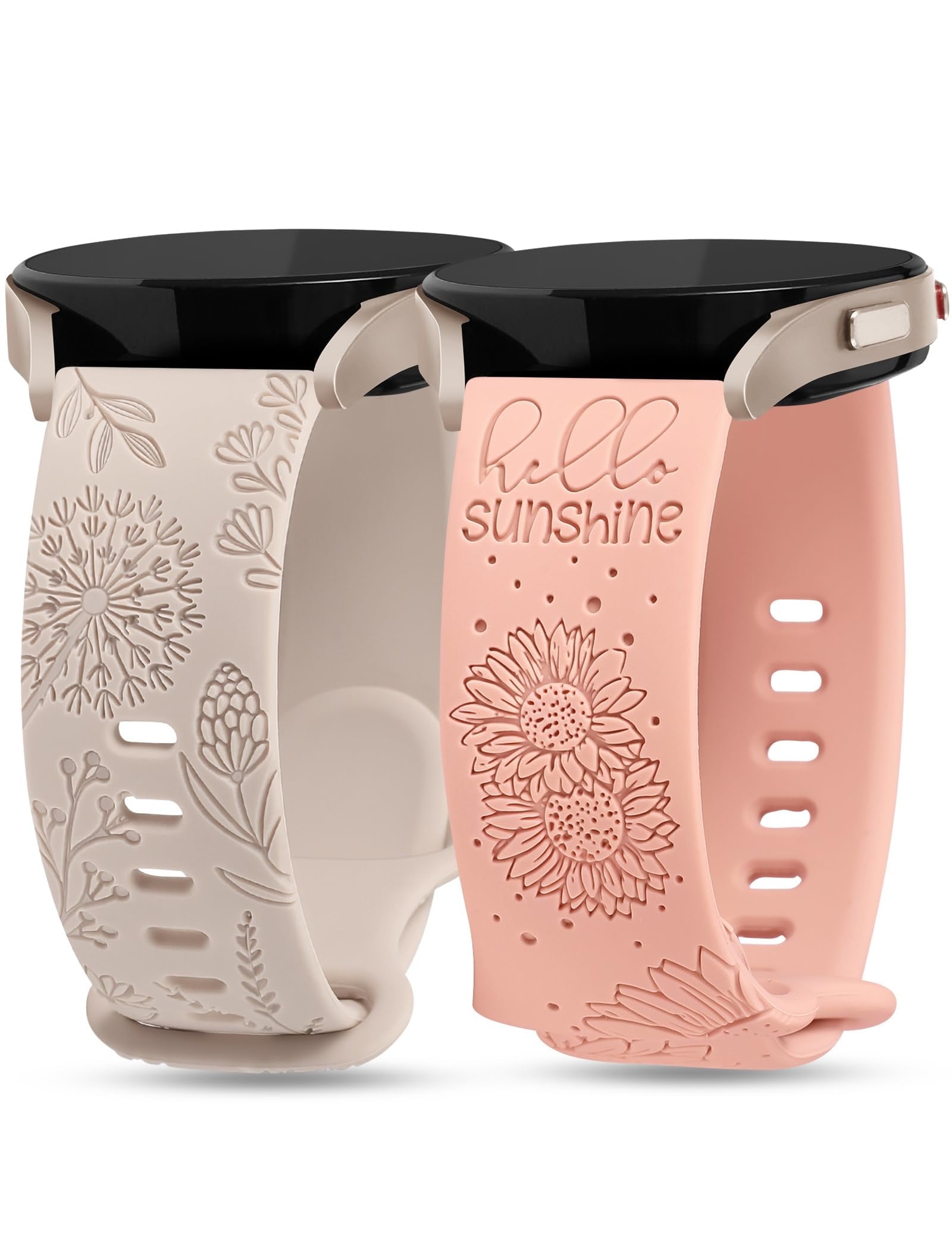 Wearlizer 2 Packs Floral Engraved Bands Compatible with Samsung Galaxy ...