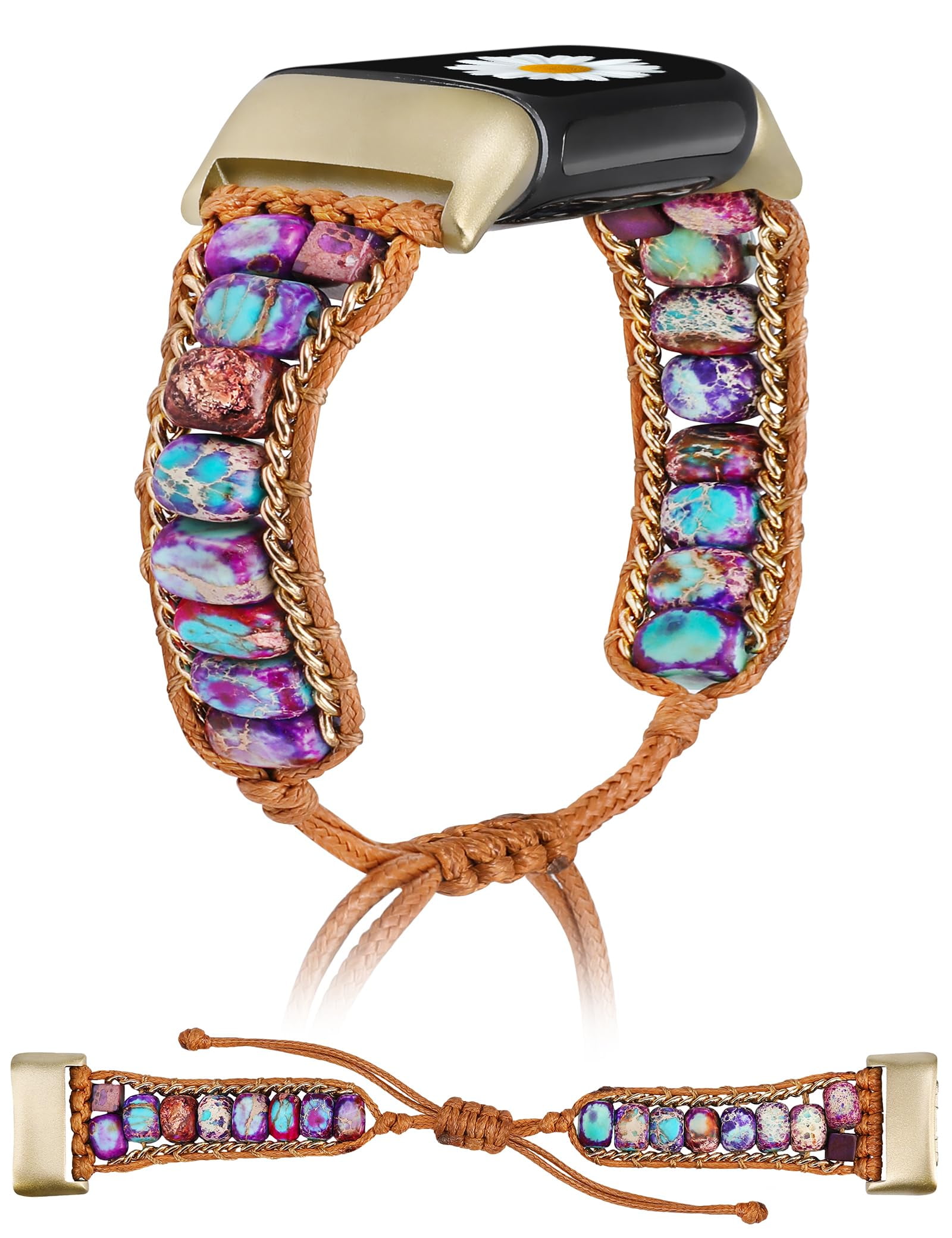 Wearlizer Boho Stone Bracelet Compatible with Charge 6 & Charge 5 Bands ...