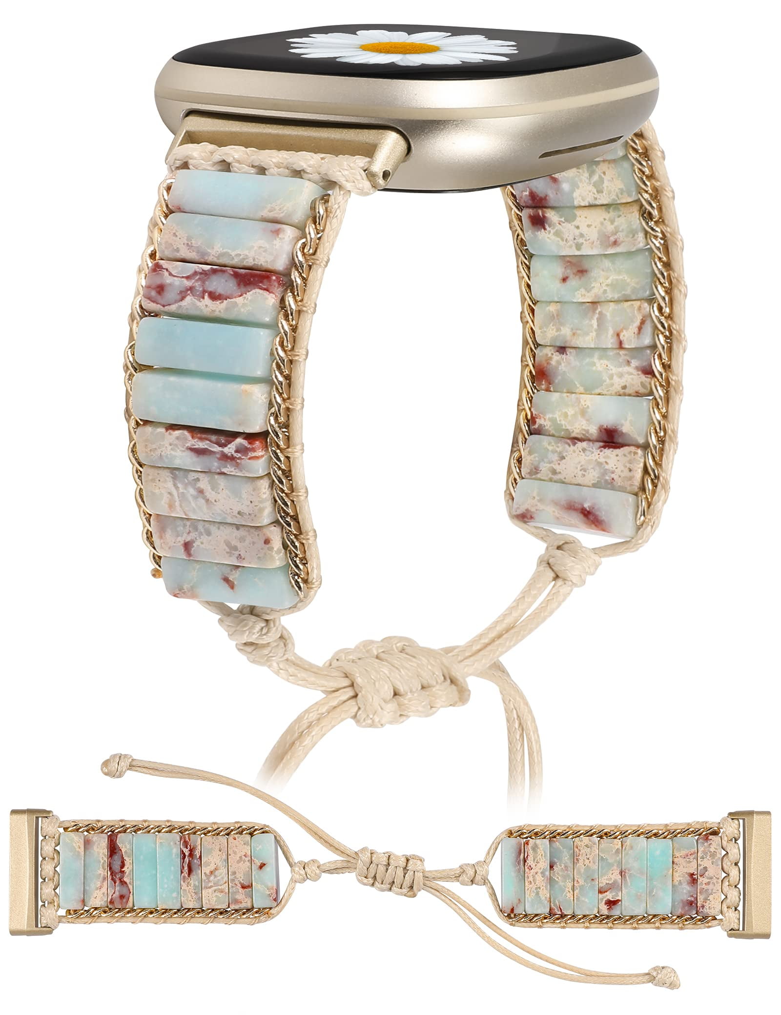 Wearlizer Boho Stone Bracelet Compatible with Versa 4 Band/Versa 3 ...