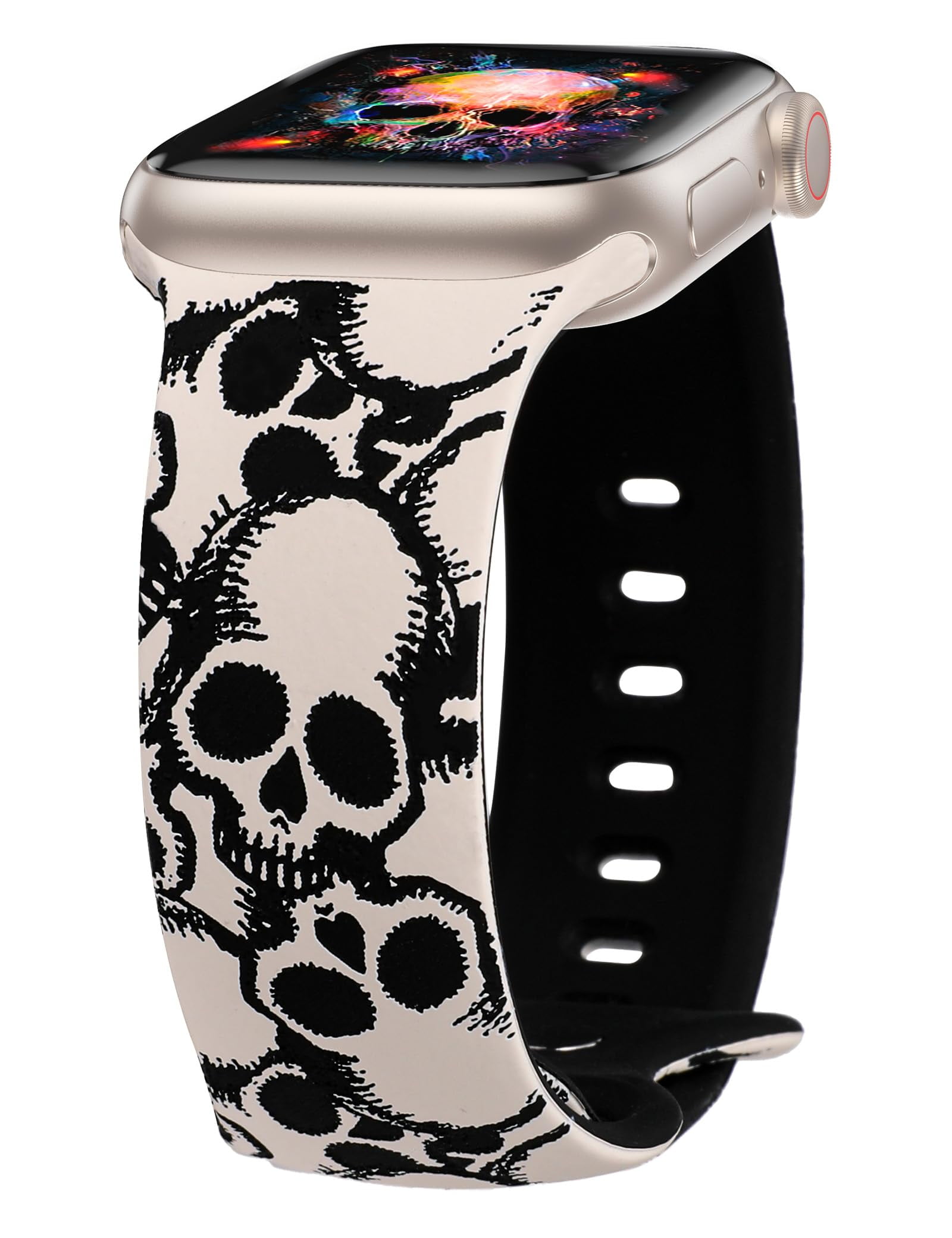 Wearlizer Halloween Skull Engraved Band Compatible with Apple Watch ...
