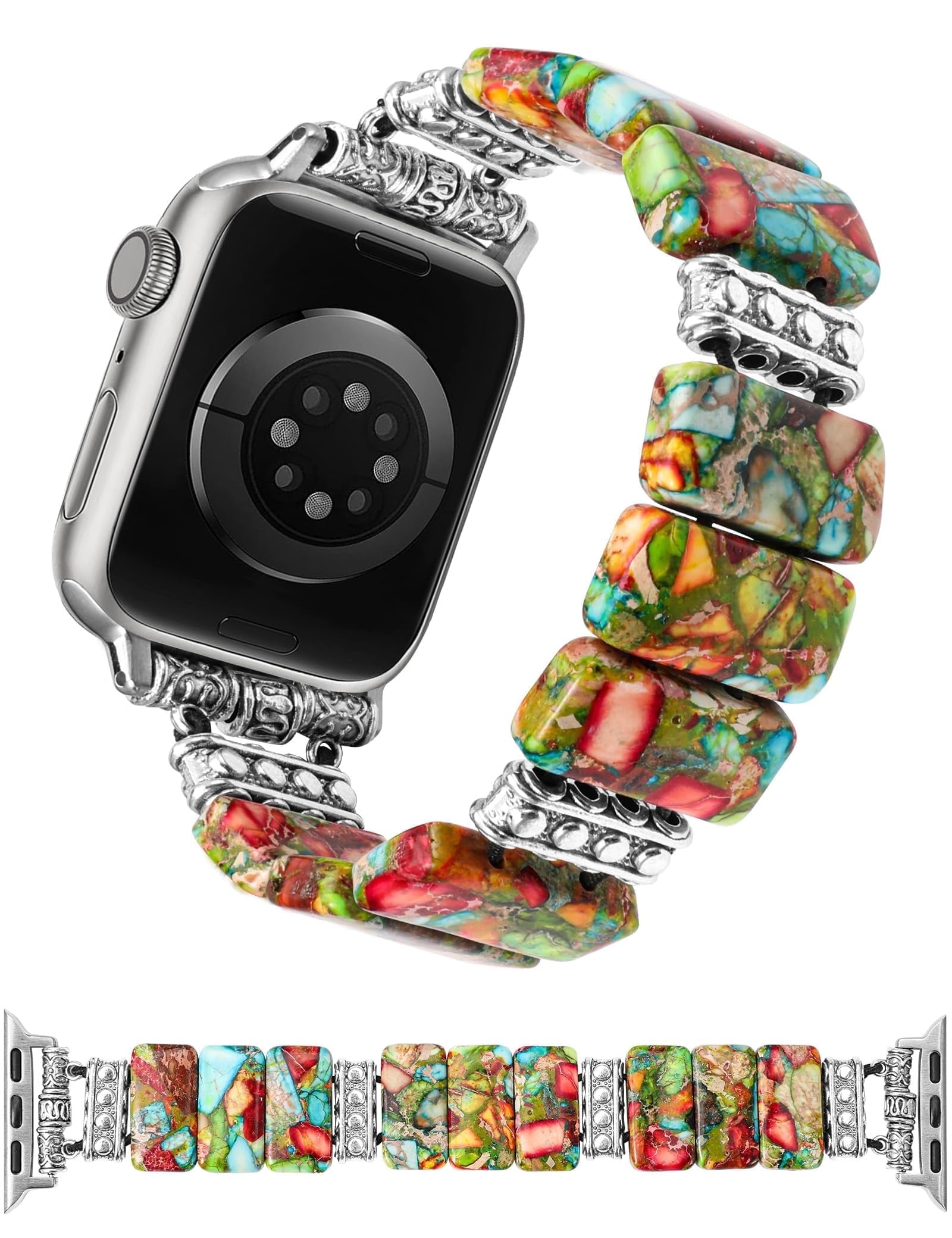 Wearlizer Natural Stone Bracelet Compatible with Apple Watch Band 41/40 ...