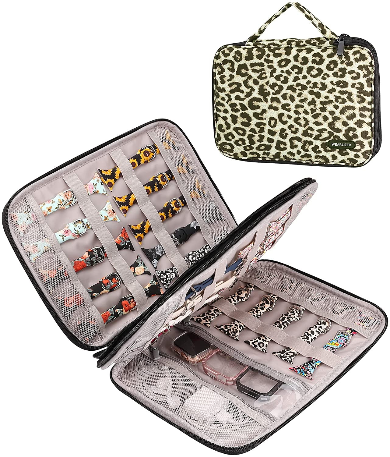 Wearlizer Watch Band Case Watch Band Storage Case Hold 35 Watch Straps ...