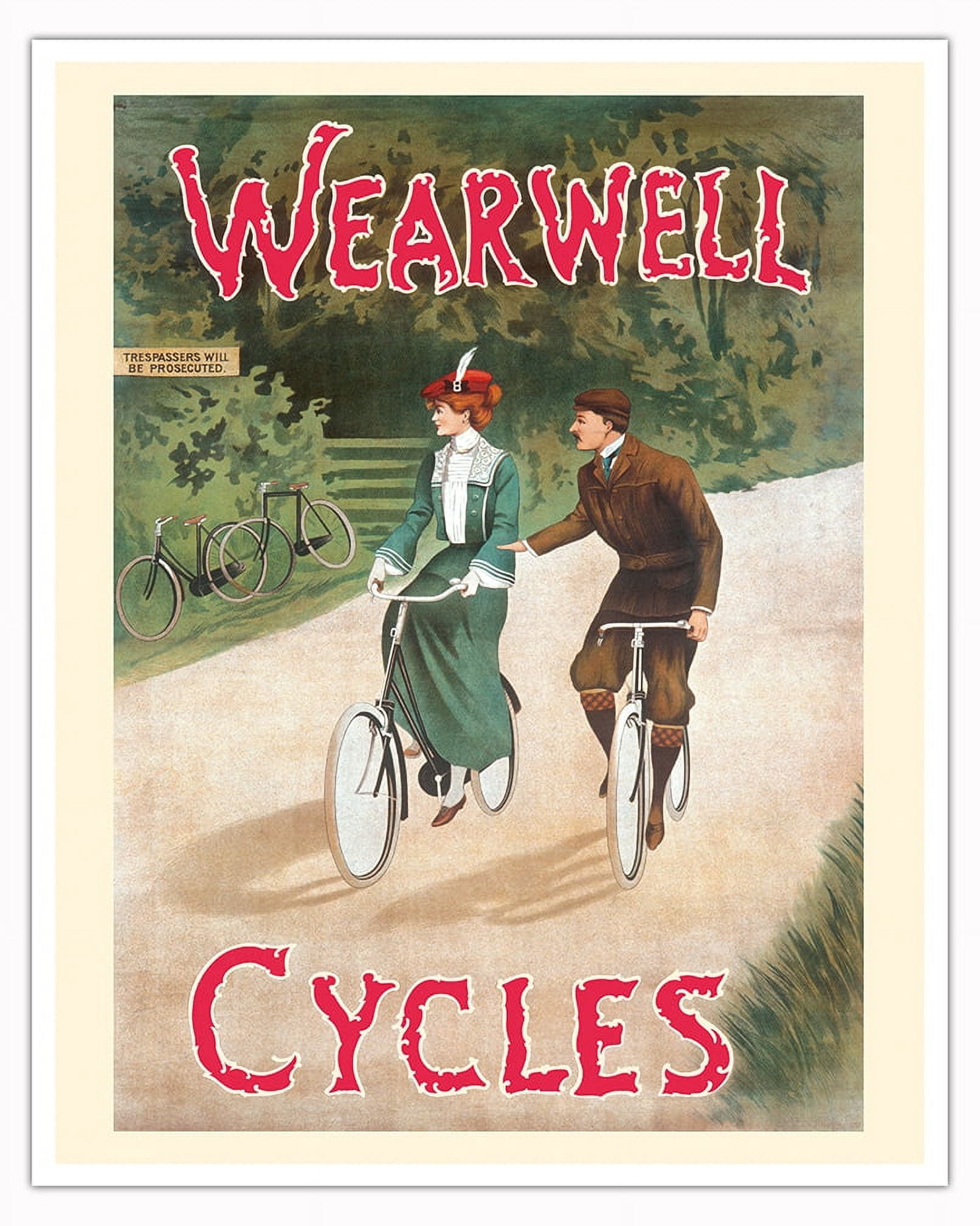 Wearwell Cycles - Vintage Bicycle Poster c.1900s - Fine Art Matte Paper ...
