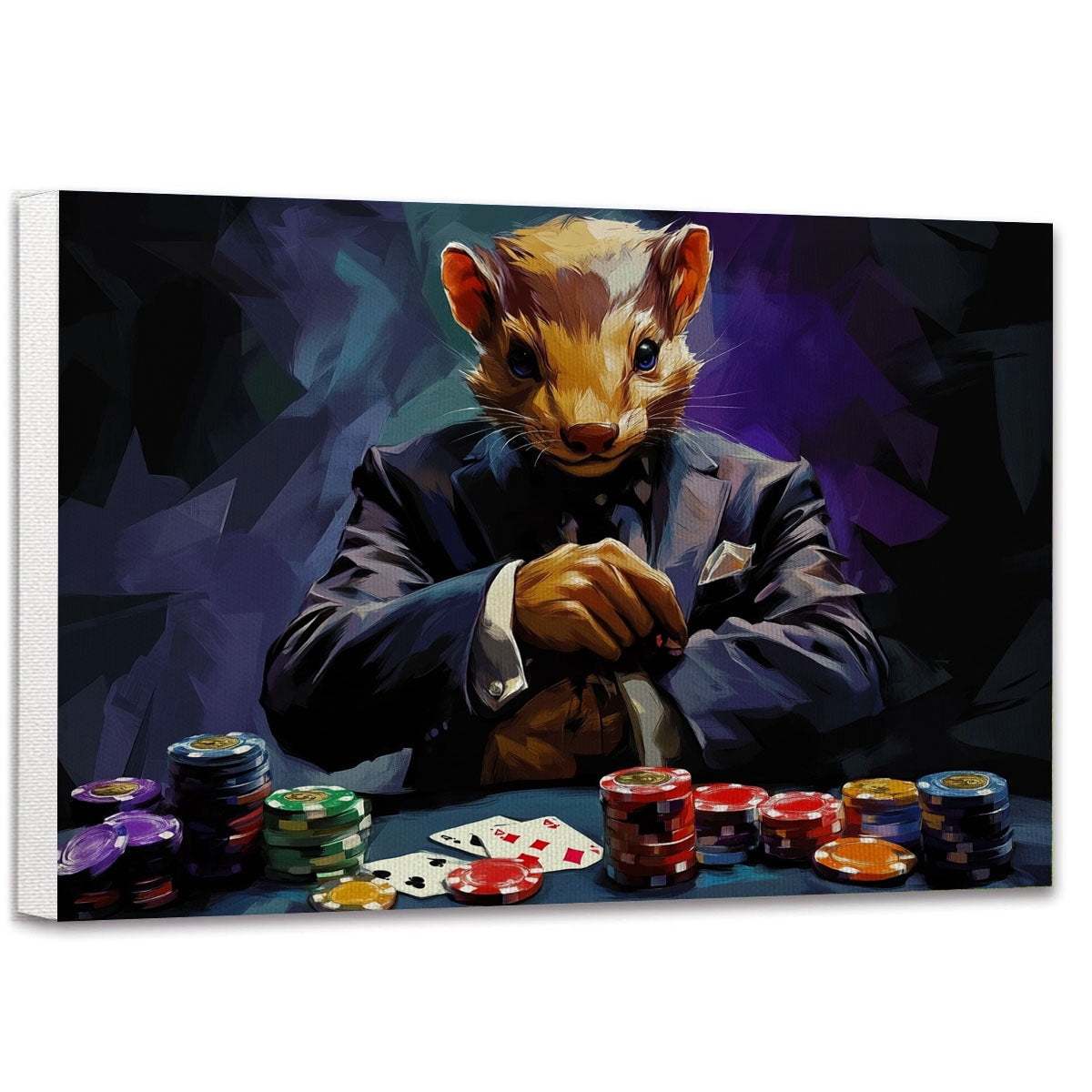 Weasel Playing Poker Poster Wall Art Poster Wall Decor Aesthetic ...