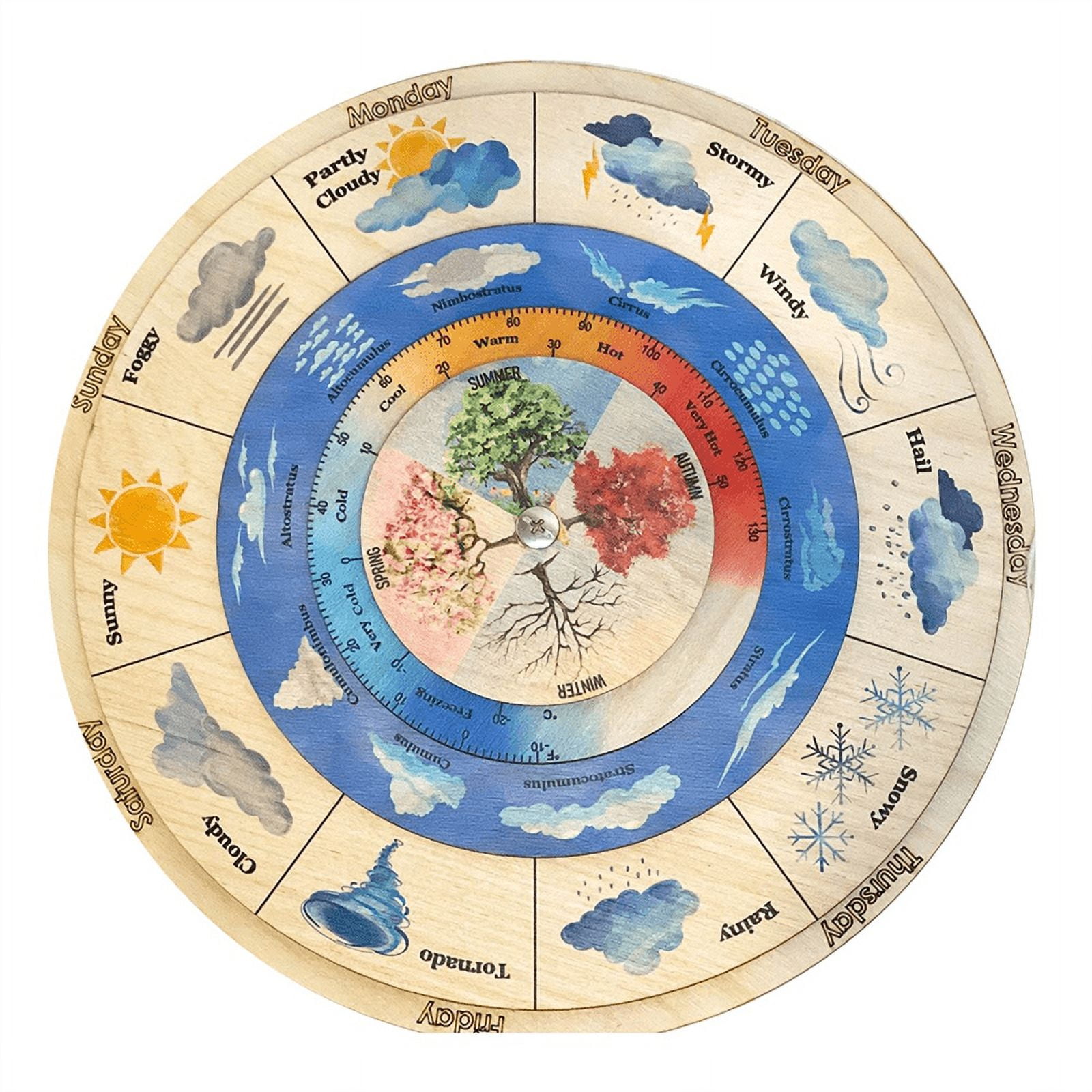 Weather Calendar / Wheel Chart Bilingual French Learning Educational ...