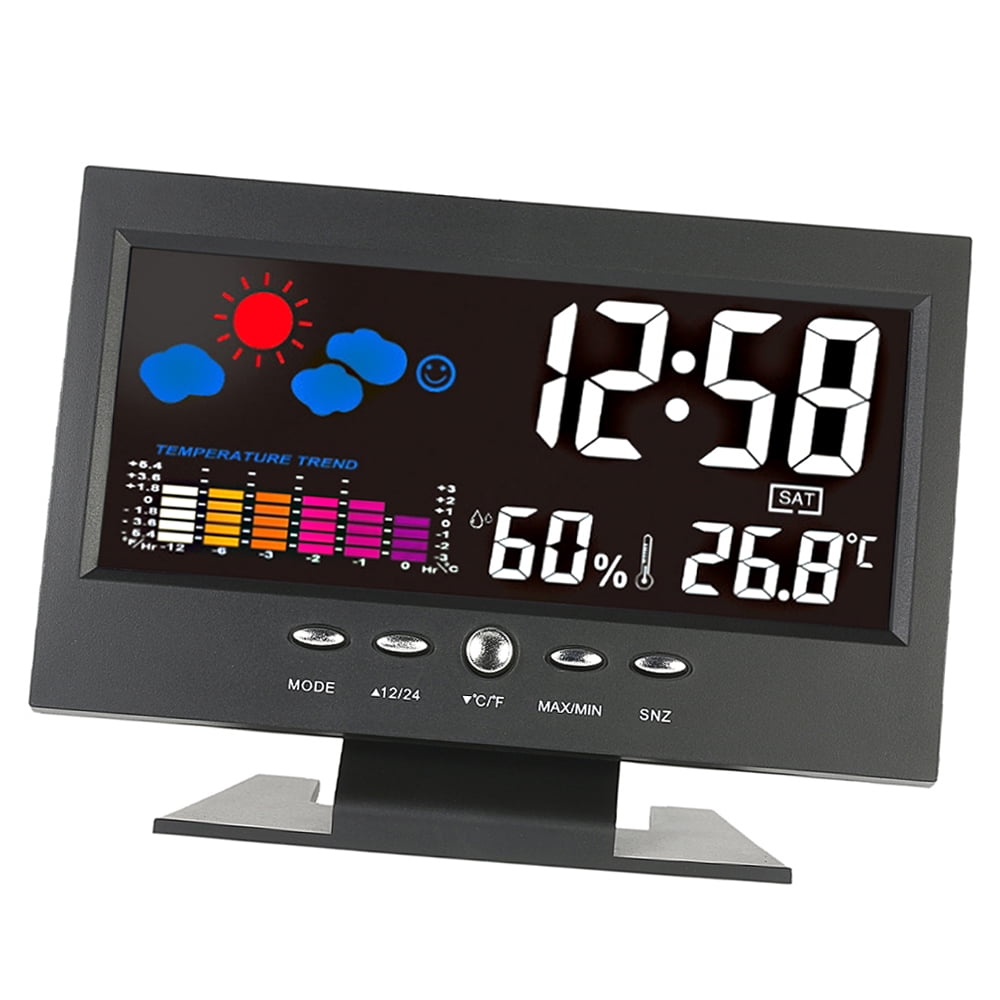 Weather Forecast Clock,Alarm Weather Indoor Lcd Clock Thermometer ...