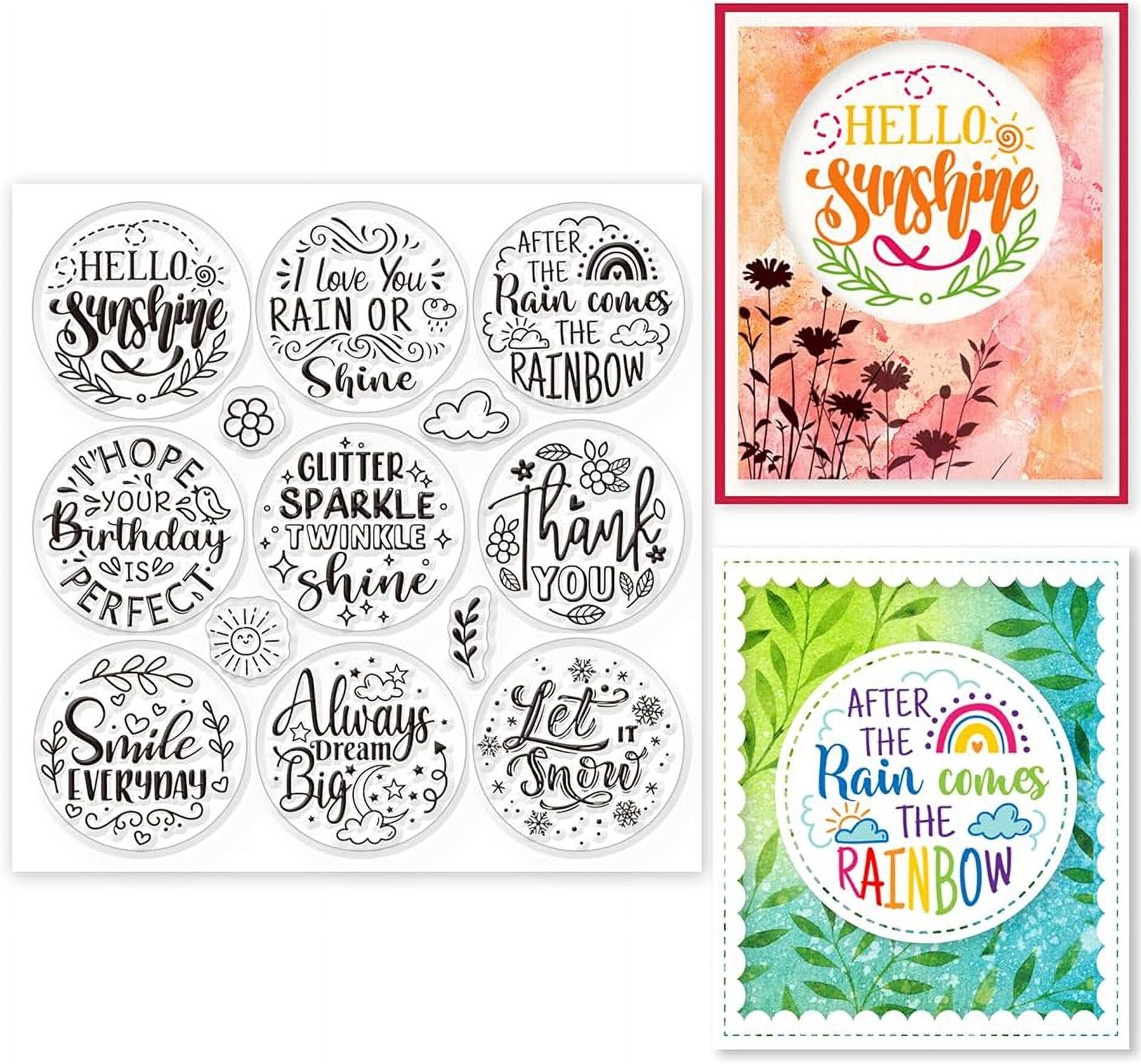 Weather Greeting Text Clear Stamps for Card Making Greetings Sun ...