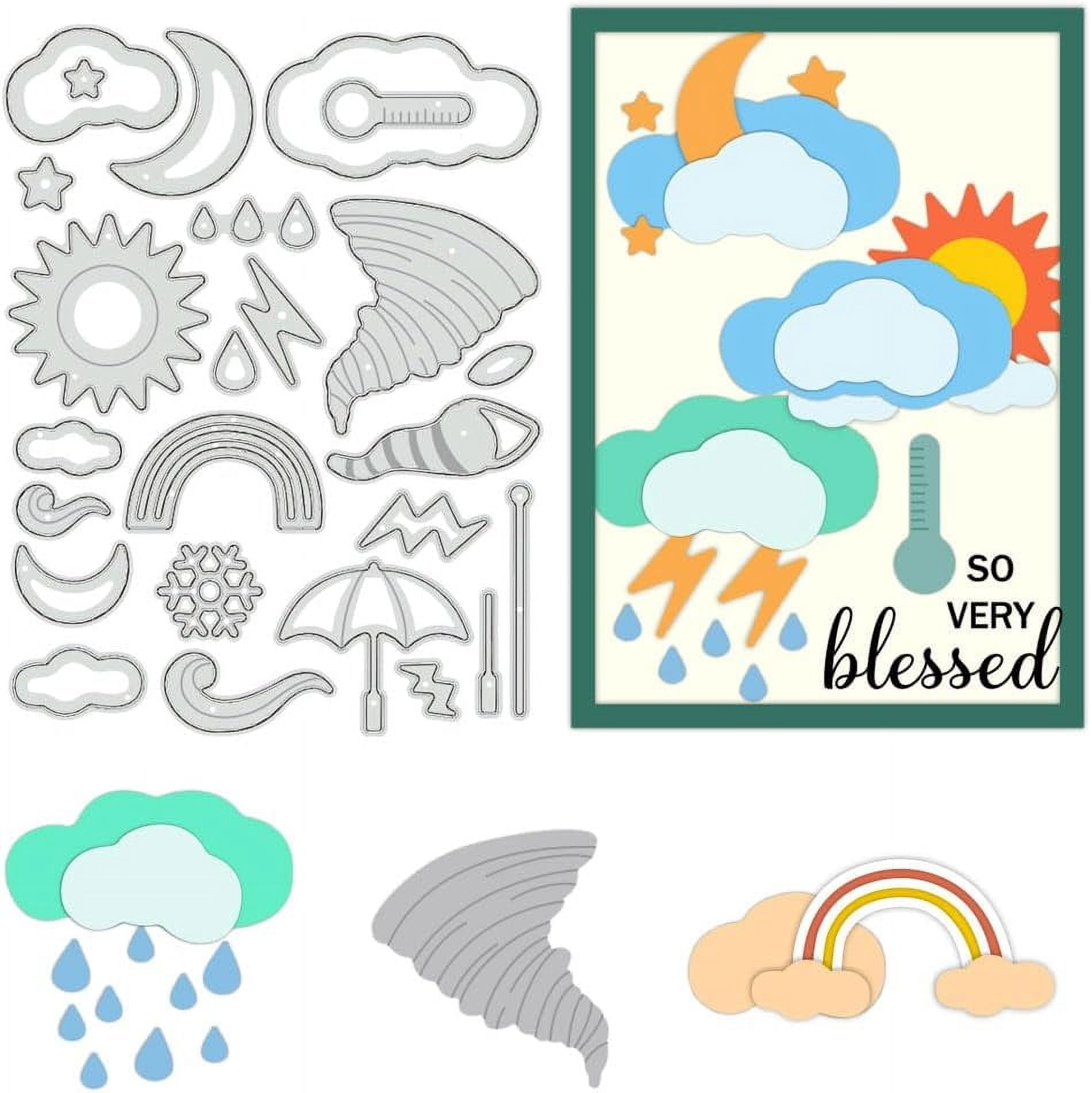 Weather Metal Die Cuts Clouds Moon Sun Stars Cutting Dies Cut Stencils ...