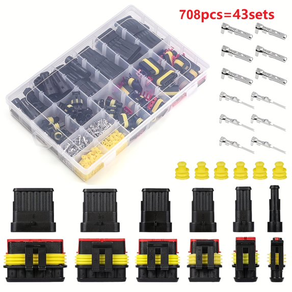 Weather Pack Connectors Kit, 800pcs Waterproof Automotive Electrical ...