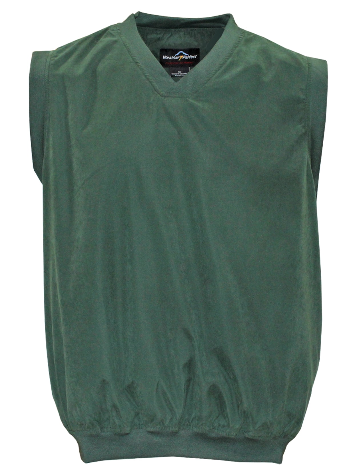 Weather Perfect Men's V-Neck Pullover Golf Wind Vest, Large Green ...