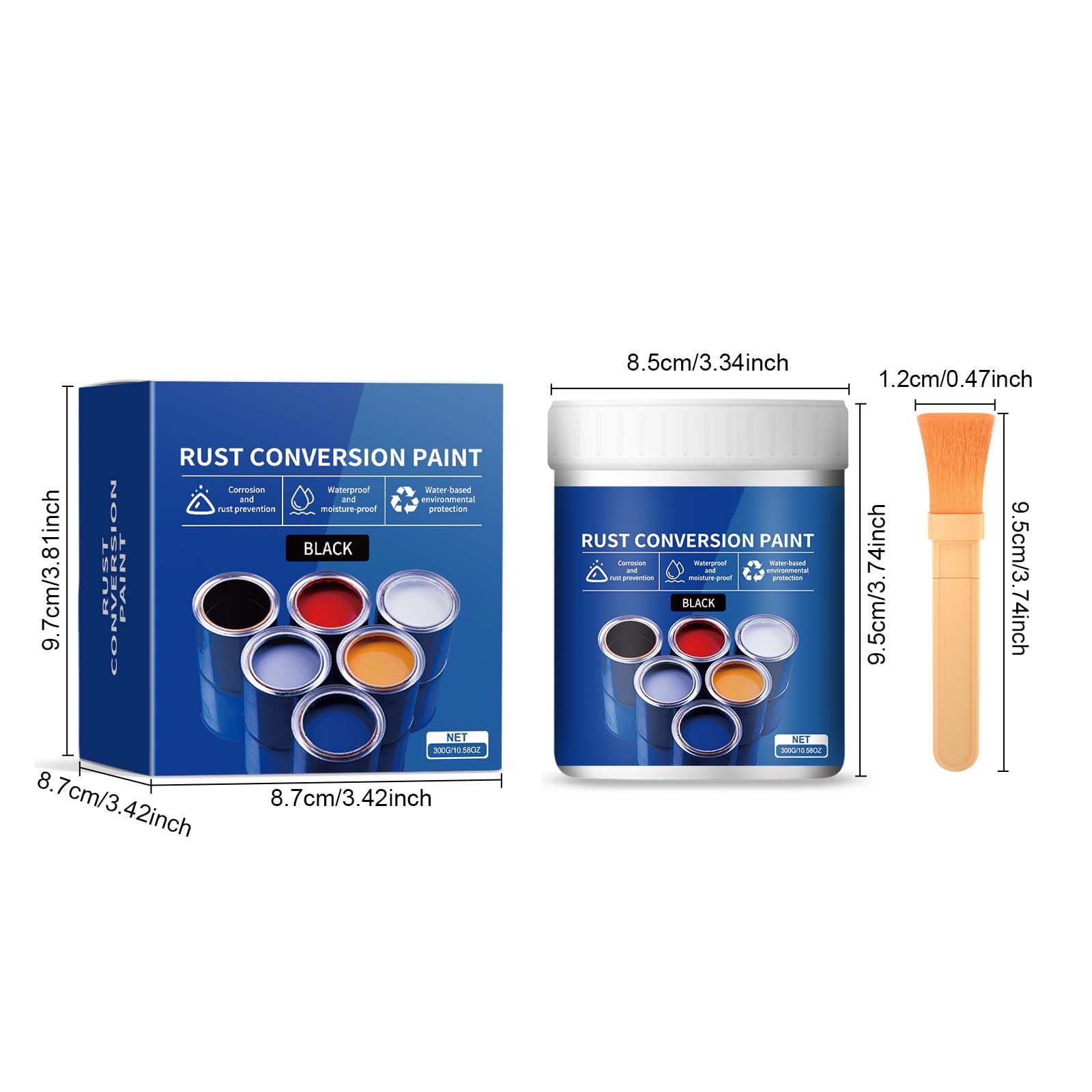 Weather Proof Rust Converter Paint 300g, For Metal, Water-based Reduce ...