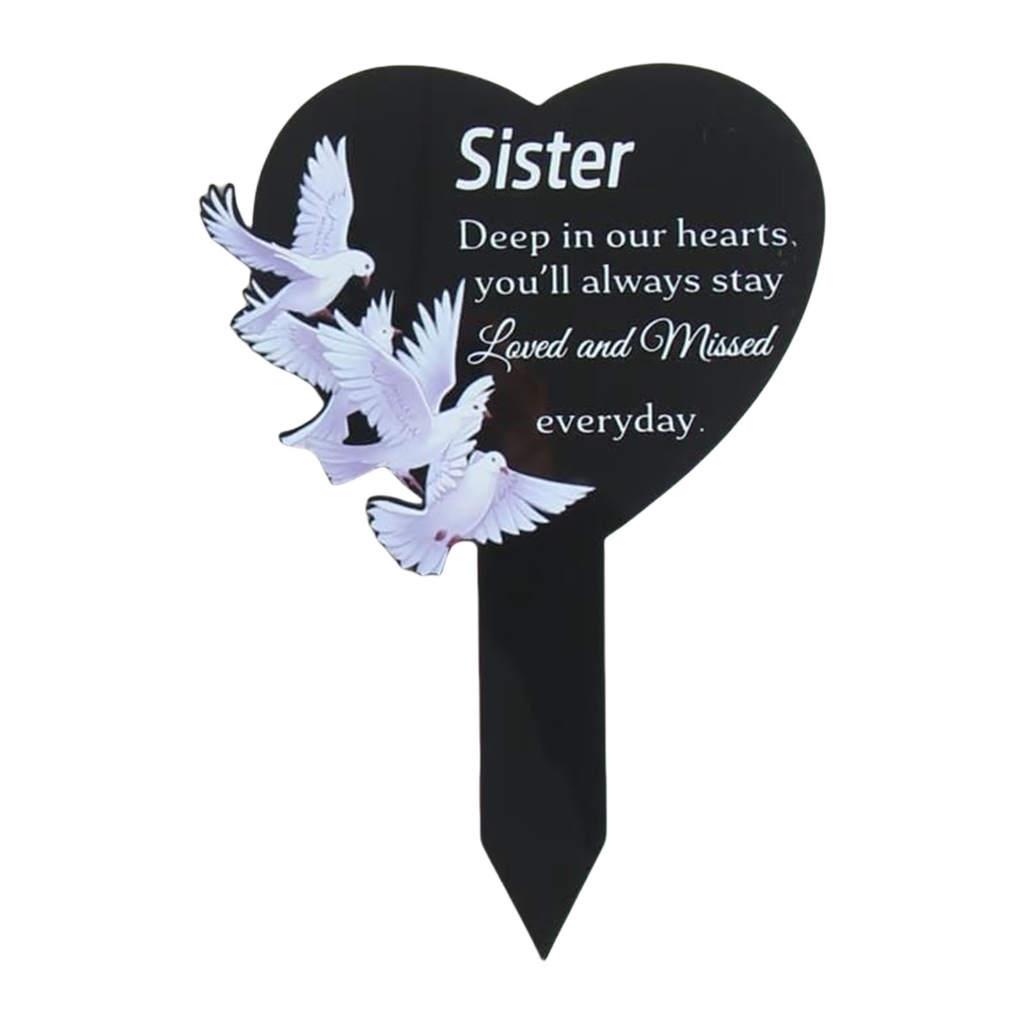 Weather Resistant Engraved Acrylic Heart Memorials Plaque Outdoor ...