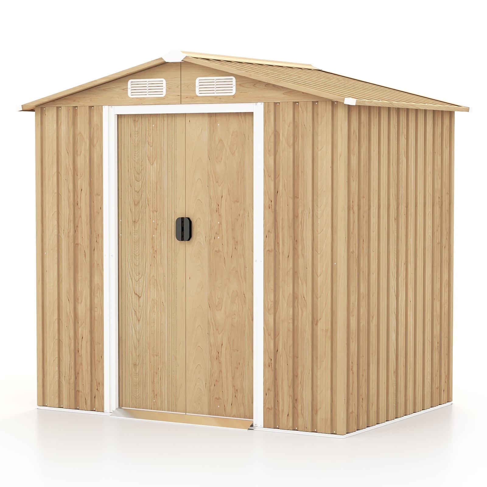 Weather Resistant Galvanized Steel Shed with Tilted Roof for Backyard ...