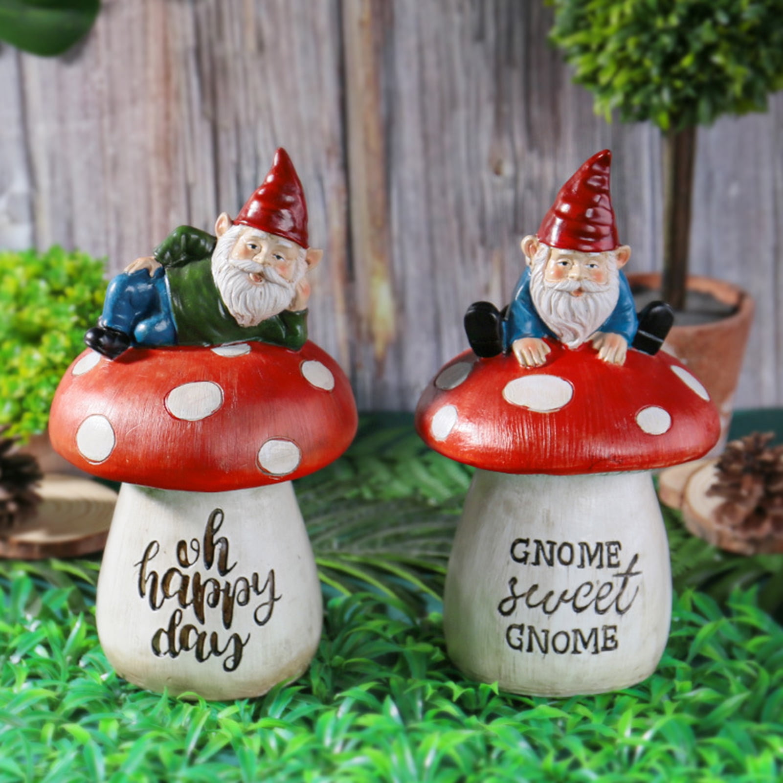 Weather-Resistant Gnome Statue - Collectible Elf Mushroom Dwarf ...