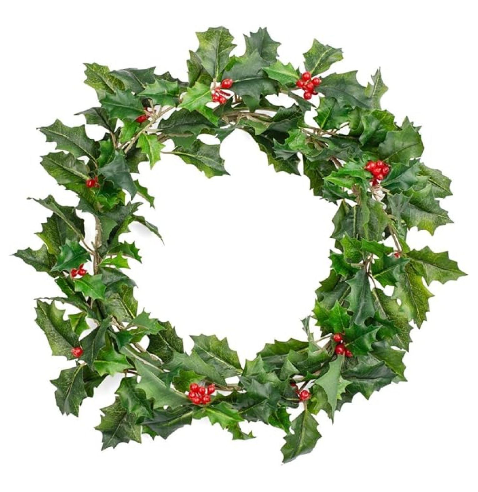 Weather Resistant Holly and Berry Wreath - Real Touch Lifelike ...