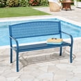 Weather-Resistant Metal Outdoor Garden Bench, 50 Inch Steel Patio Seat ...
