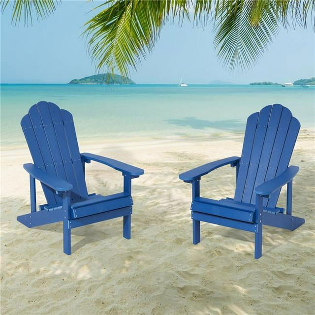 Weather Resistant Navy Blue Plastic Adirondack Chair (Set of 2 ...