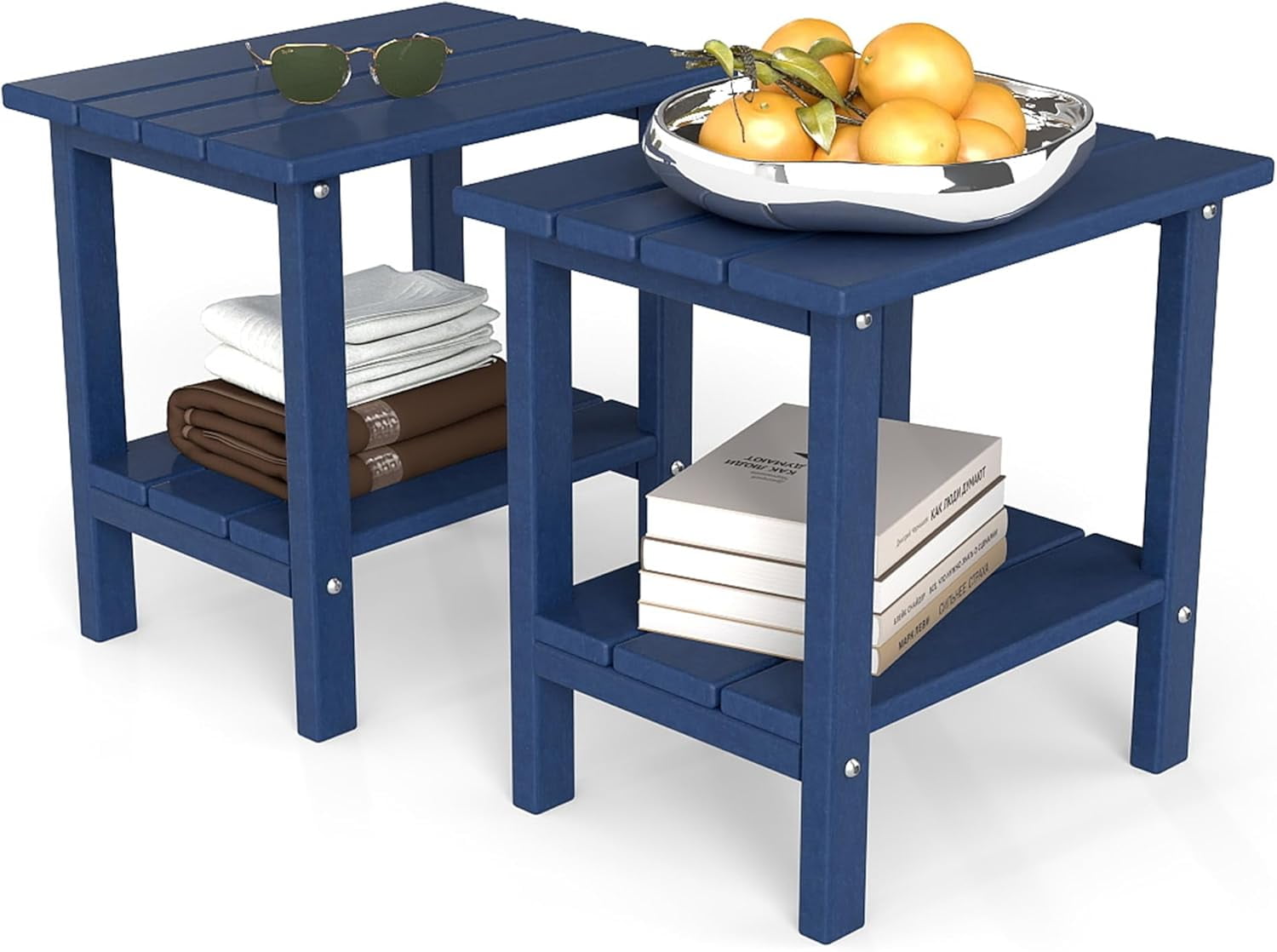 Weather Resistant Outdoor Side Tables, Adirondack HDPE Small Outdoor ...