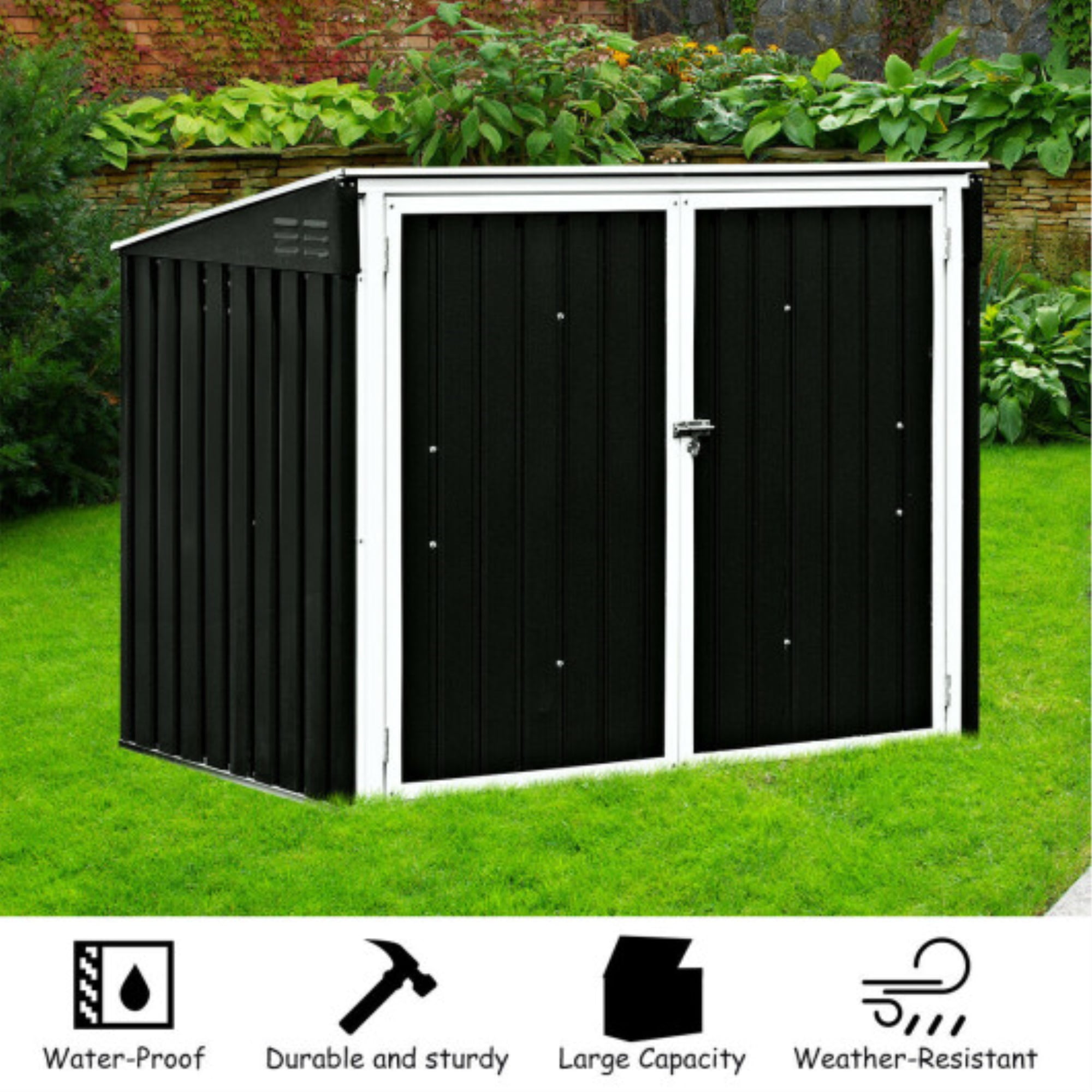 Weather-Resistant Storage Shed for Garbage Cans and Outdoor Items ...