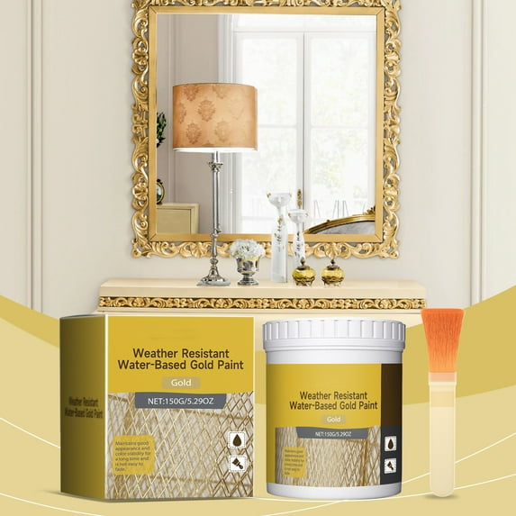Weather Resistant Water-based Gold Paint, Water Based Gold Leaf Paint ...