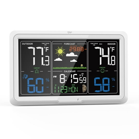 Weather Station Clocks Wireless Digital LED Calendars Table Clock With ...