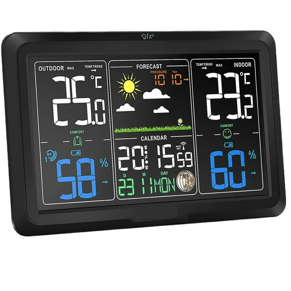 Weather Station Clocks Wireless Digital LED Calendars Table Clock With ...