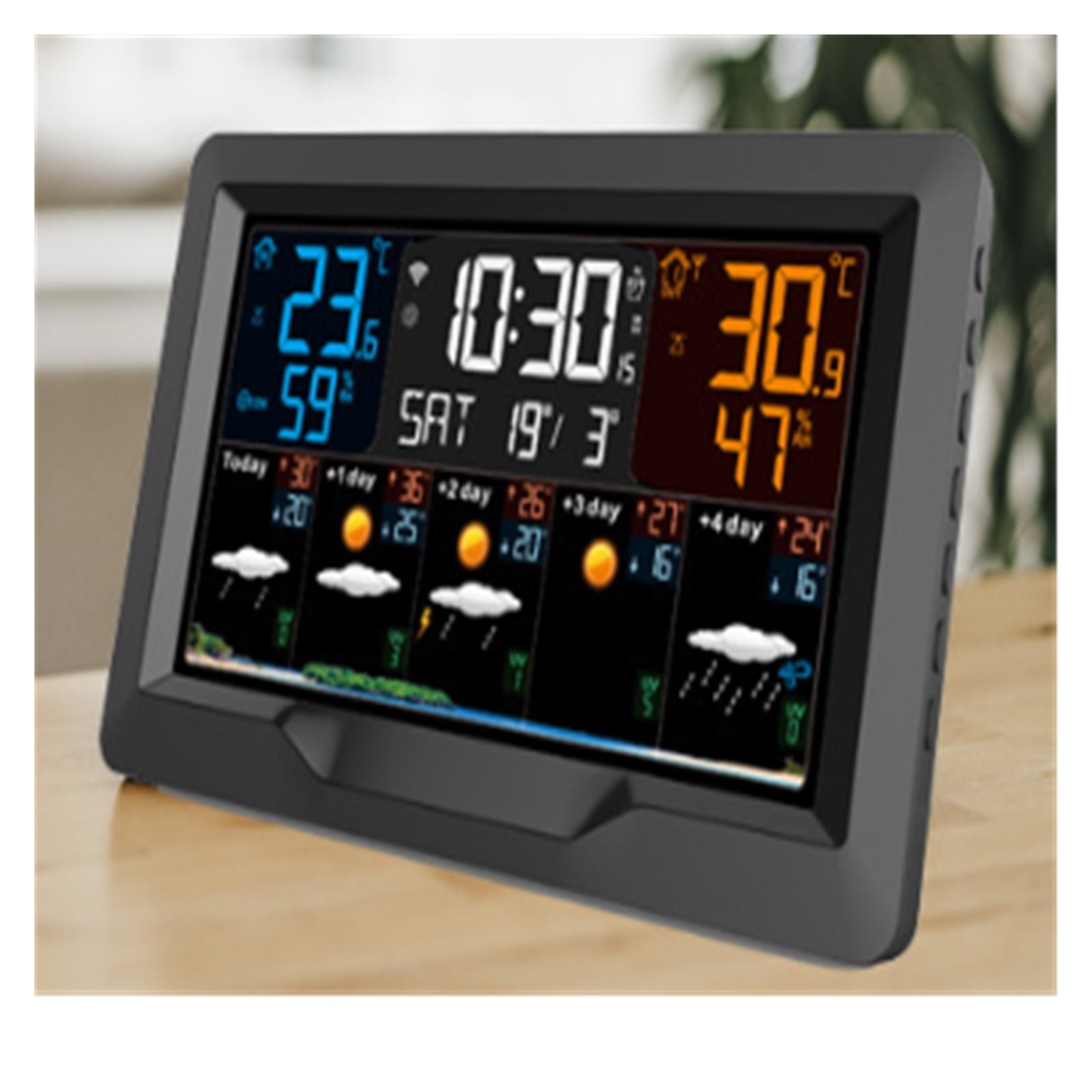 Weather Station Color Screen Weather Alarm Clock Indoor and Outdoor ...