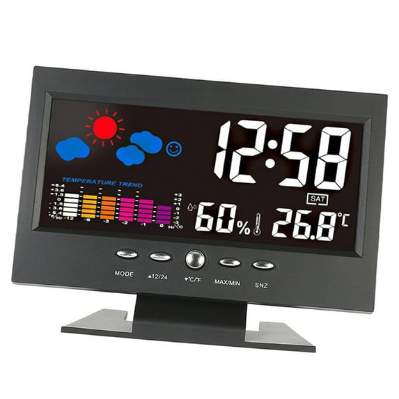 Weather Station Digital Temperature Humidity Meter Clock Thermometer ...