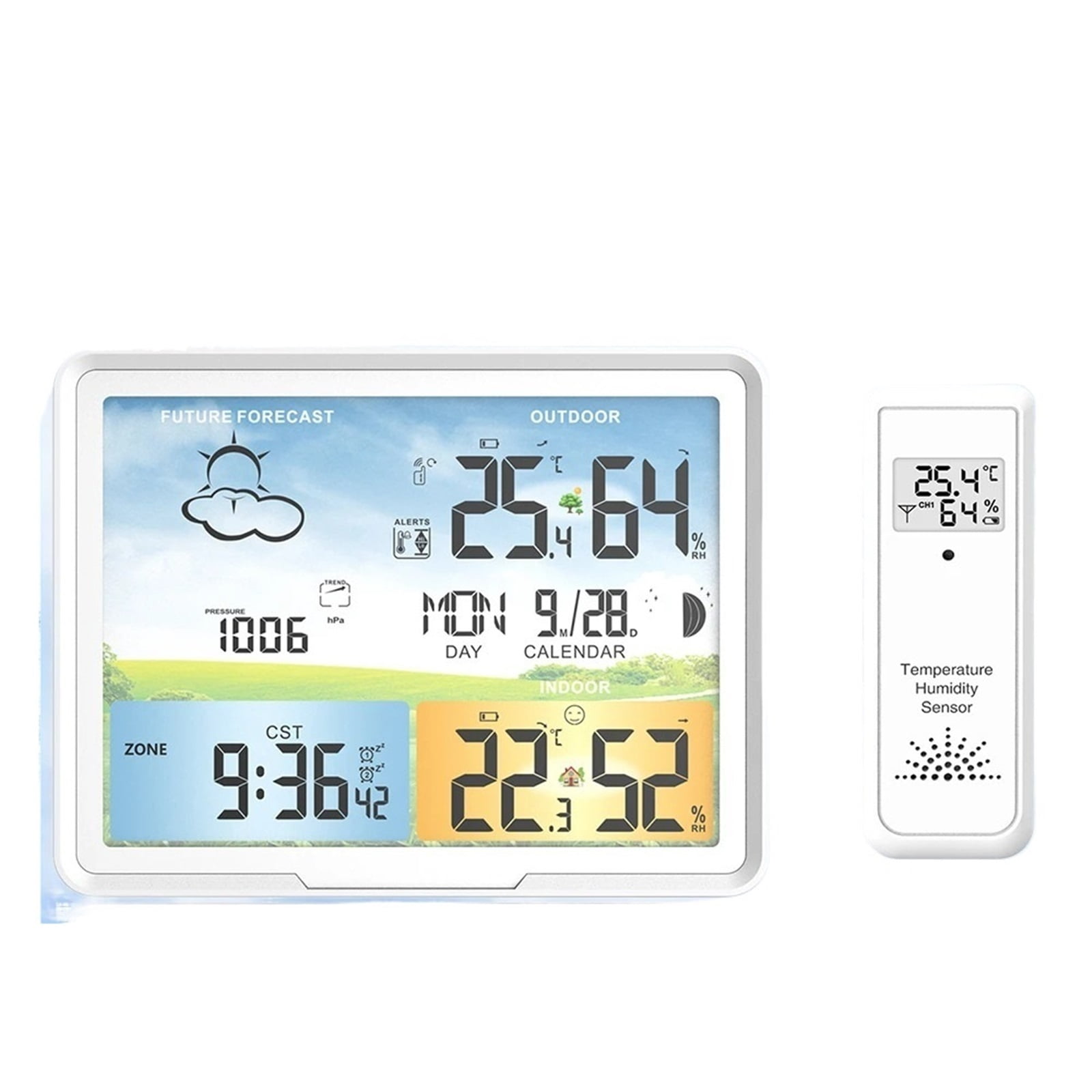 Weather Station Indoor Outdoor Digital Forecast Calendars Clocks ...