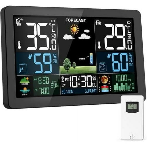 Weather Station Indoor Outdoor, with Remote Sensor, Weather Station ...