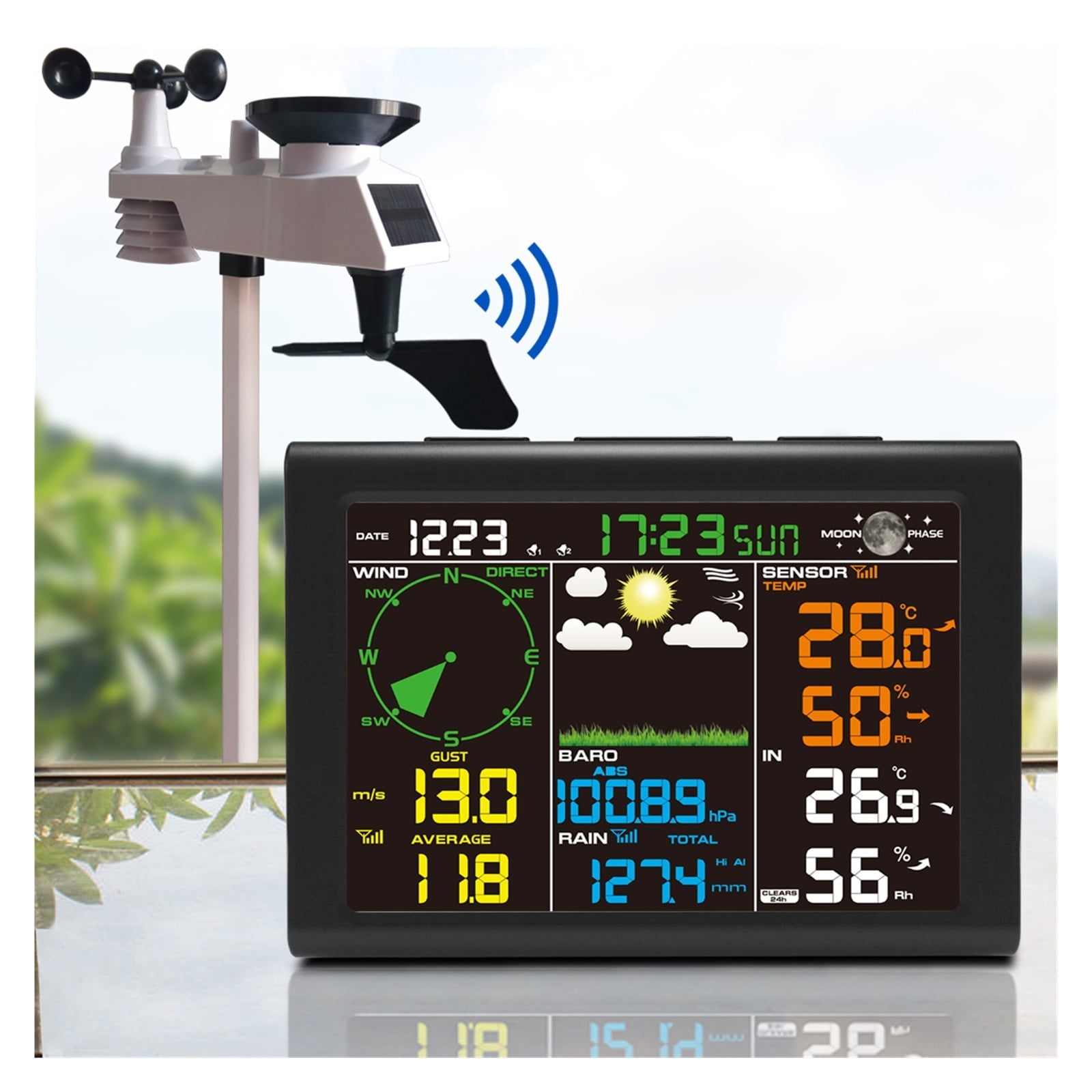 Weather Station Internet Wireless With Outdoor Sensor Rain Gauge ...