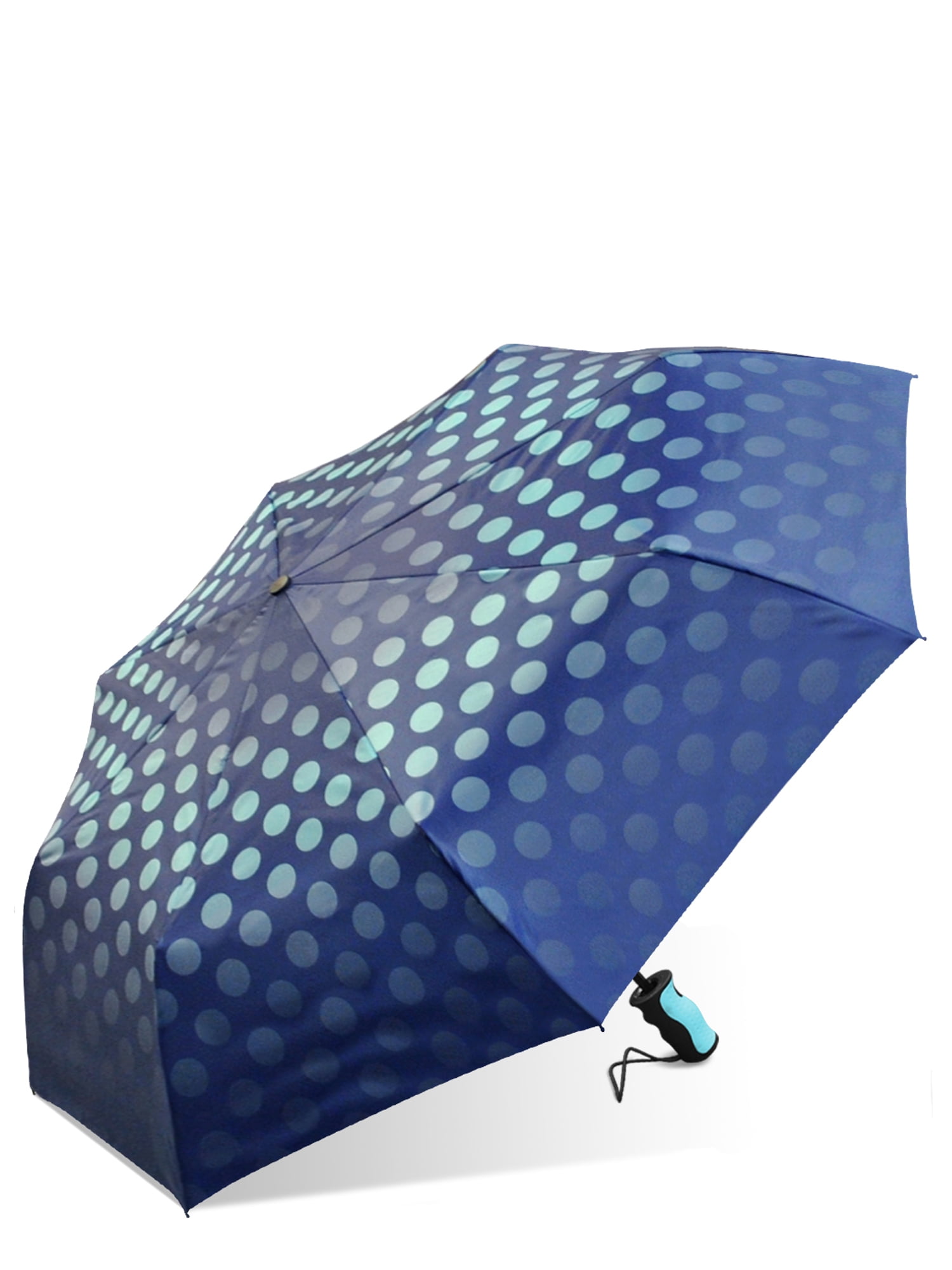 Weather Station Oversize Deluxe Automatic Rain Umbrella Blue Dots ...
