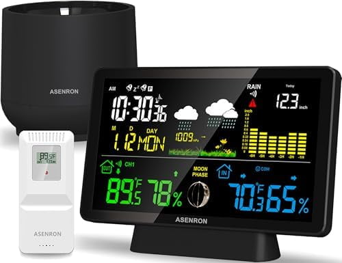Weather Station with Rain Gauge, Home Weather Stations Wireless Indoor ...
