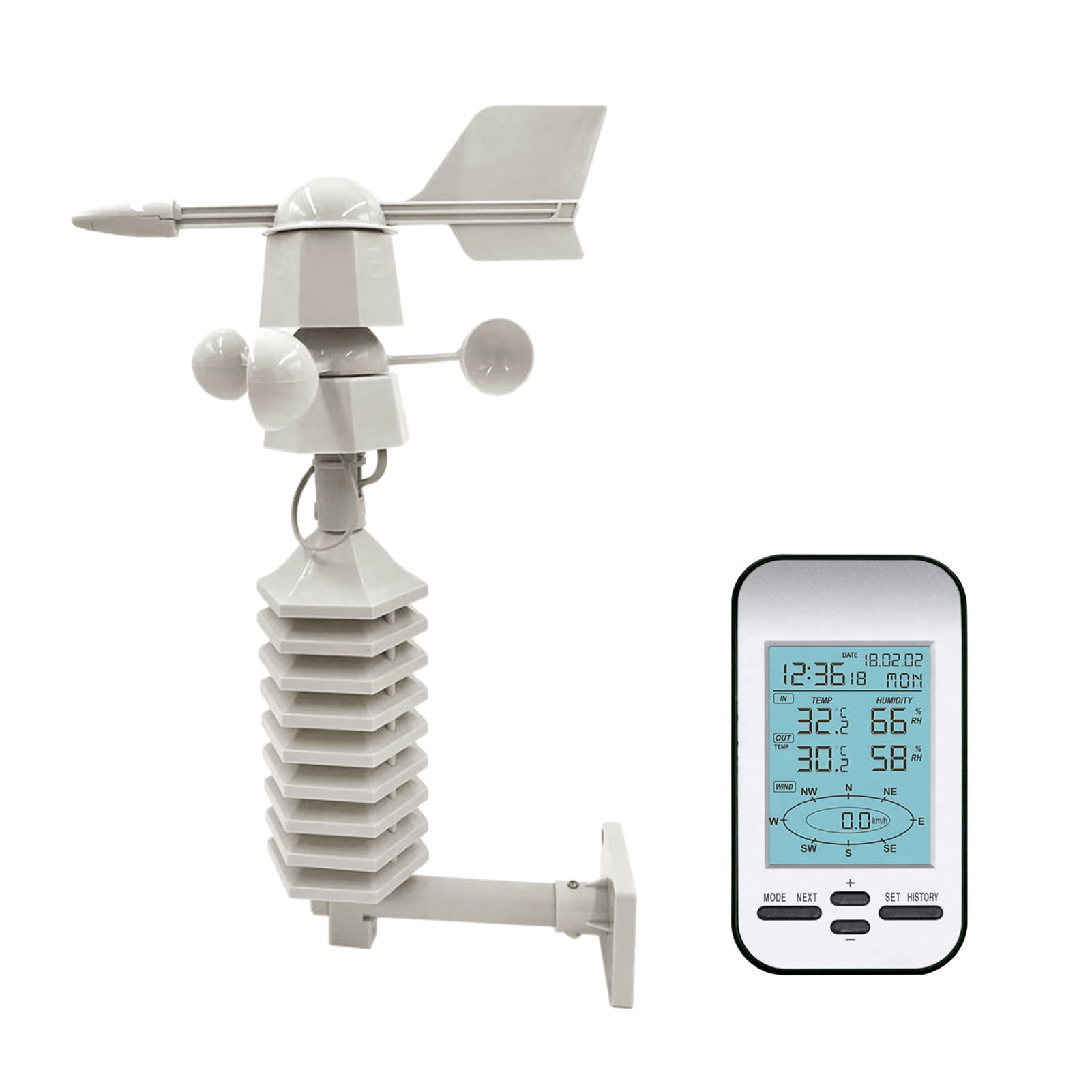Weather Station,Station With Dual-mount Temperature Wind With Dual ...