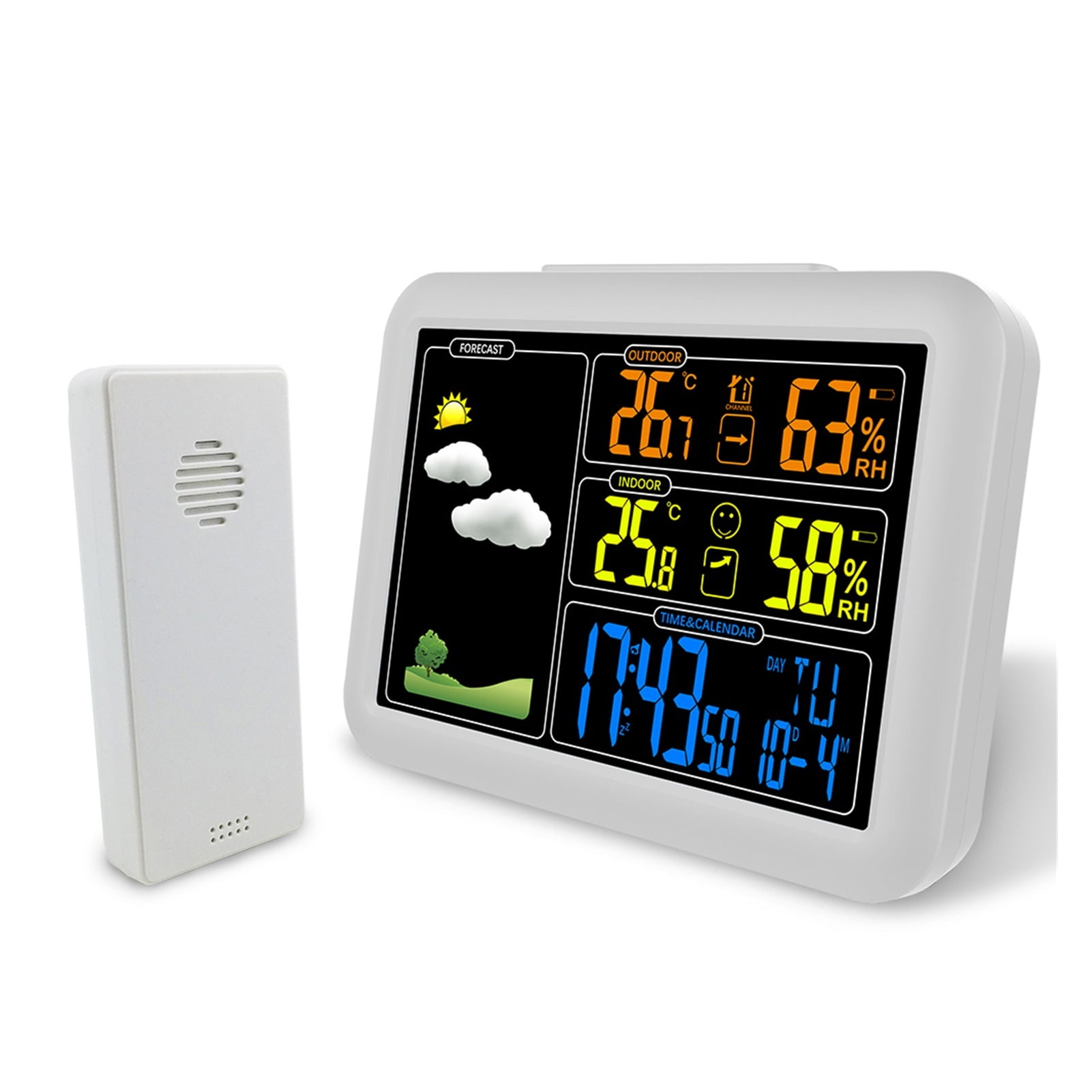 Weather Station Wireless Digital Sensor Forecast Alarm Clock Indoor ...