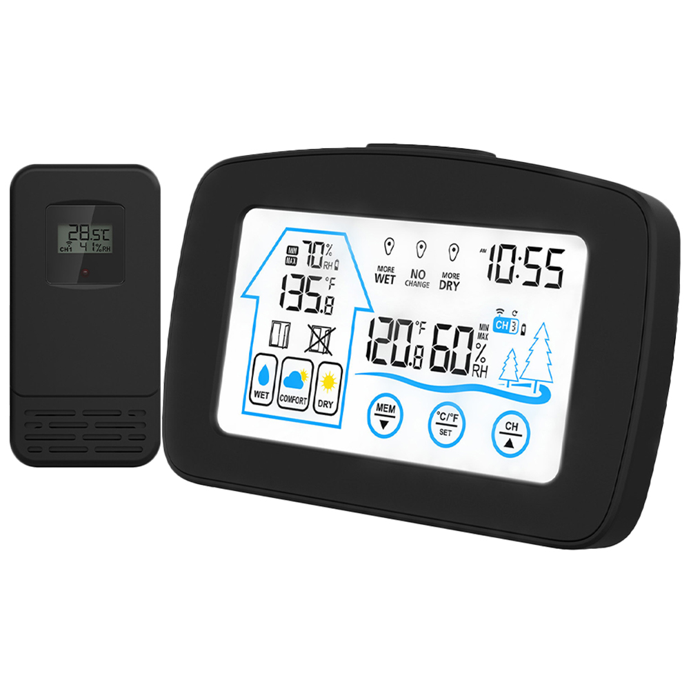Weather Station Wireless Humidity Monitor Indoor Outdoor Digital ...