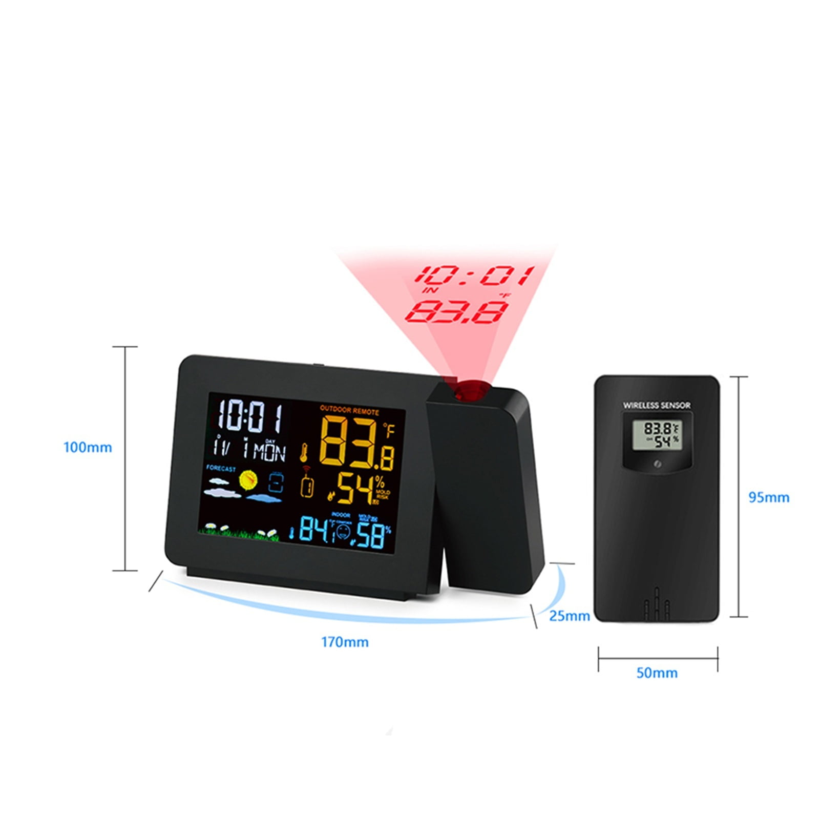 Weather Station Wireless Indoor Outdoor Digital Smart Alarm Clocks ...