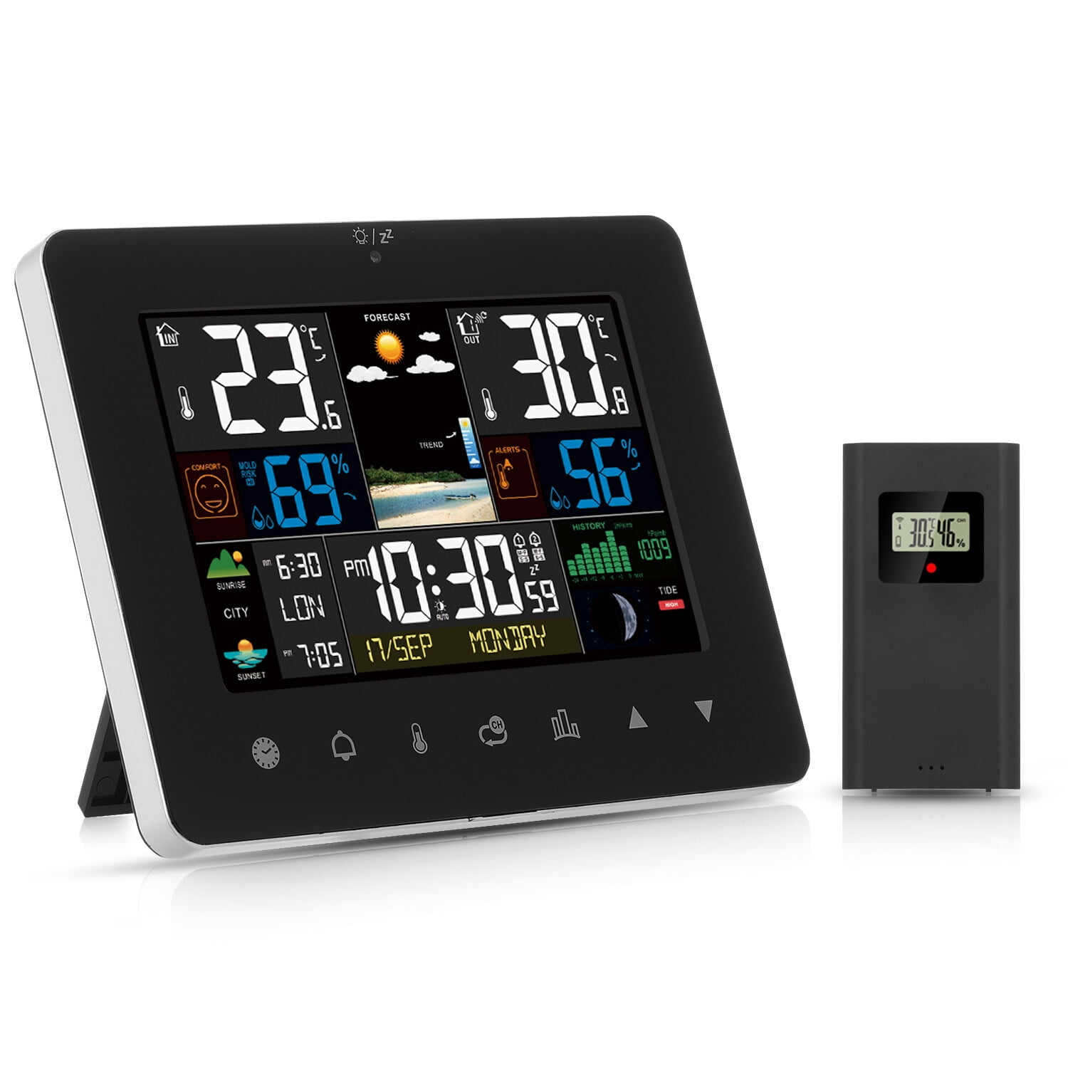 OYAJIA Indoor & Outdoor Wireless Weather Station with Humidity, 7 in ...