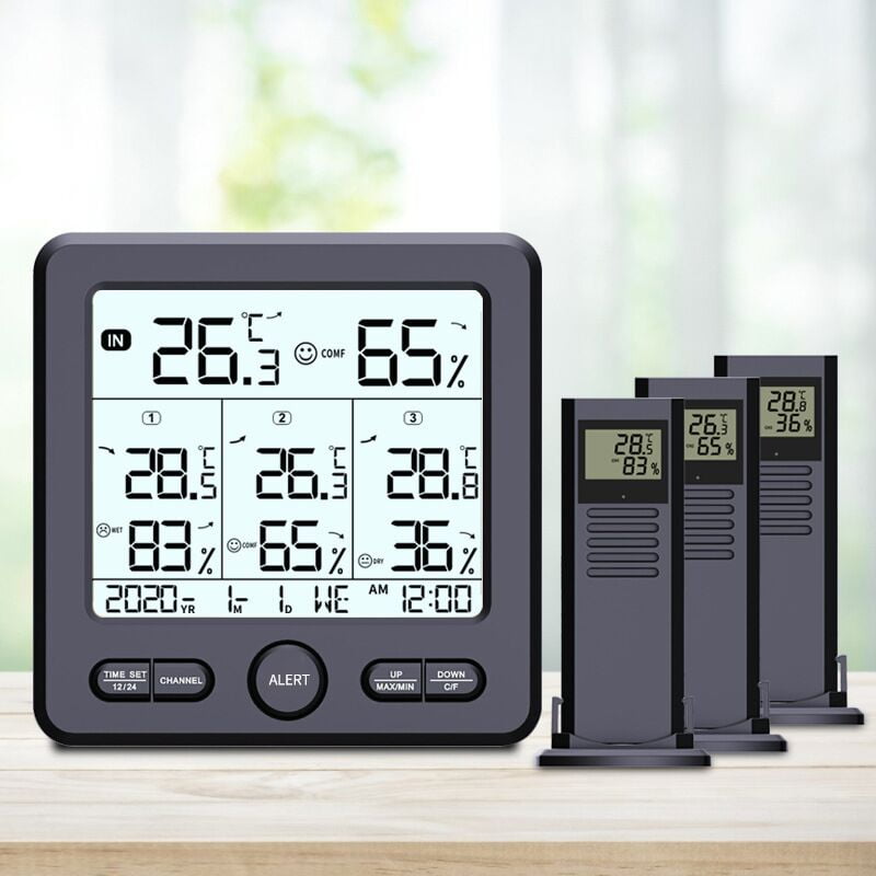 Weather Station Wireless Indoor Outdoor Thermometer Digital Temperature ...