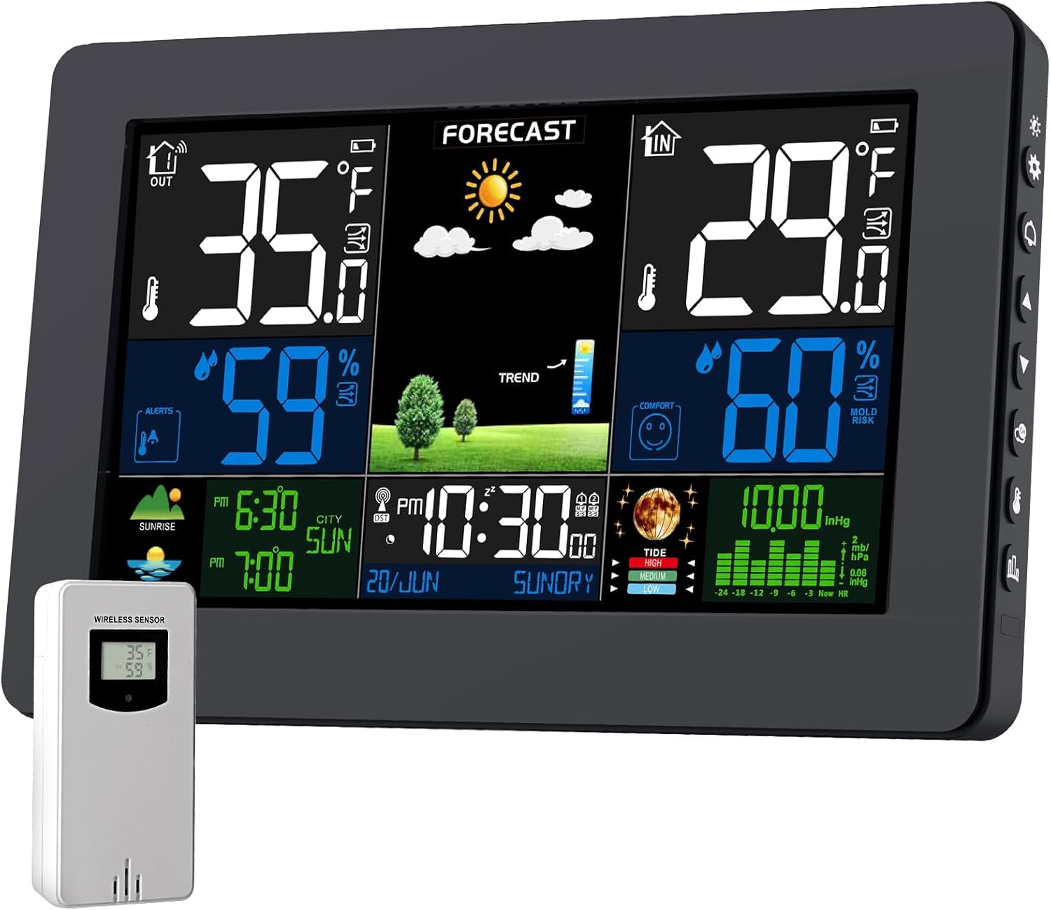 Weather Station Wireless Indoor Outdoor Thermometer, Digital ...
