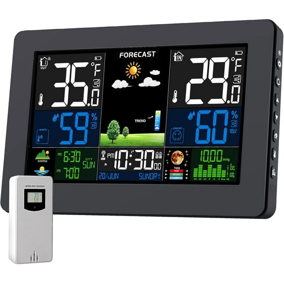 Weather Station Wireless Indoor Outdoor Thermometer, Digital ...