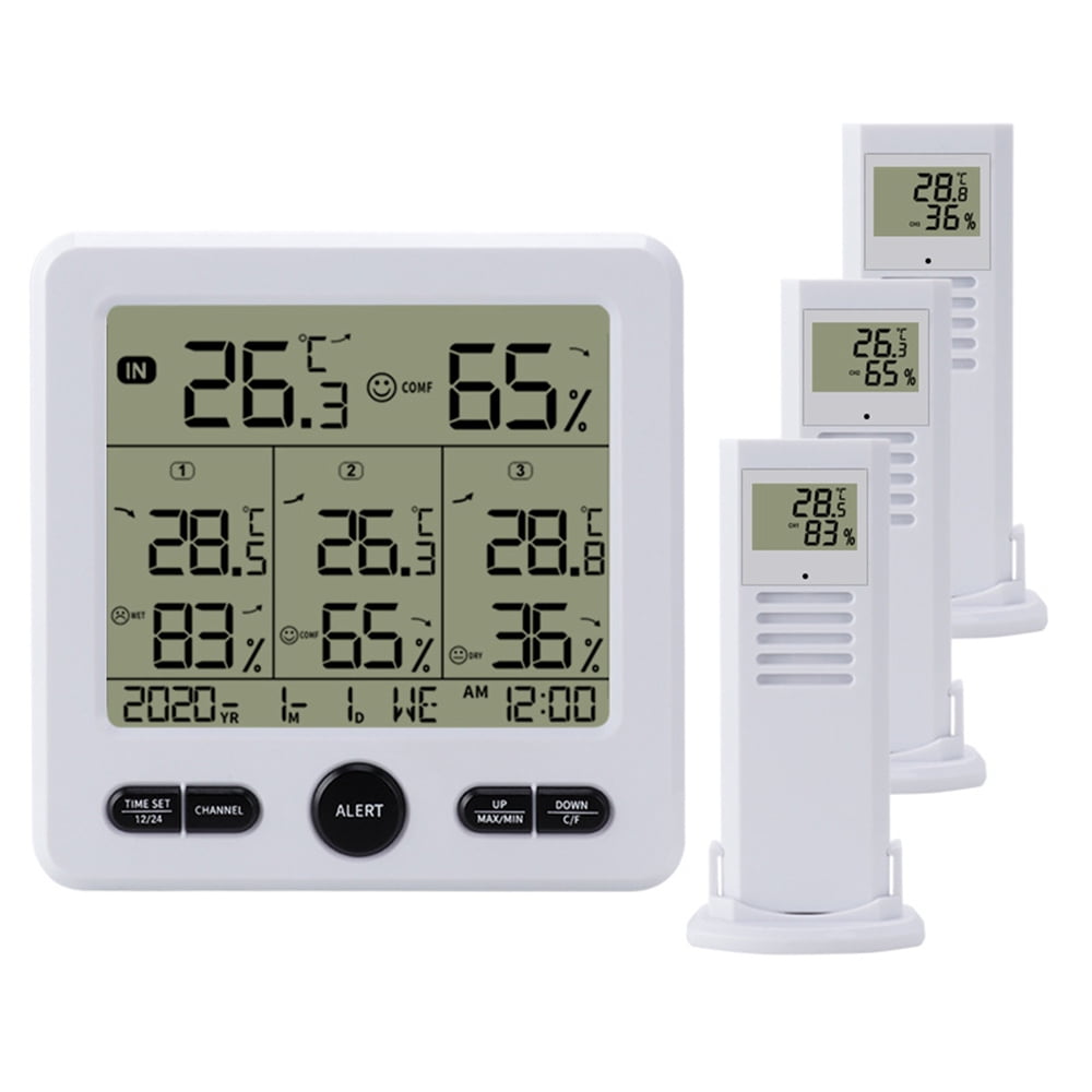 Weather Station Wireless Indoor Outdoor Thermometer Switch 12/24 Hours ...