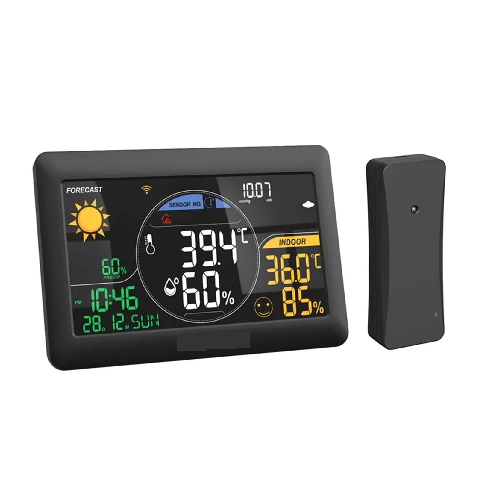 Weather Station Wireless Indoor Outdoor Thermometer Wall Alarm Clock ...