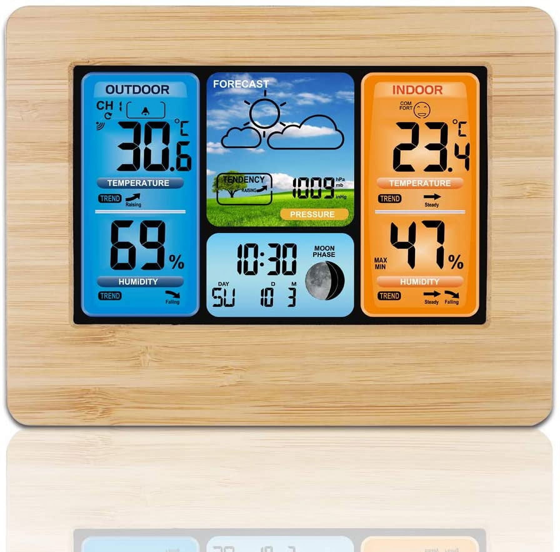 Weather Station With Outdoor Sensor, Thermometer, Hygrometer, Indoor ...