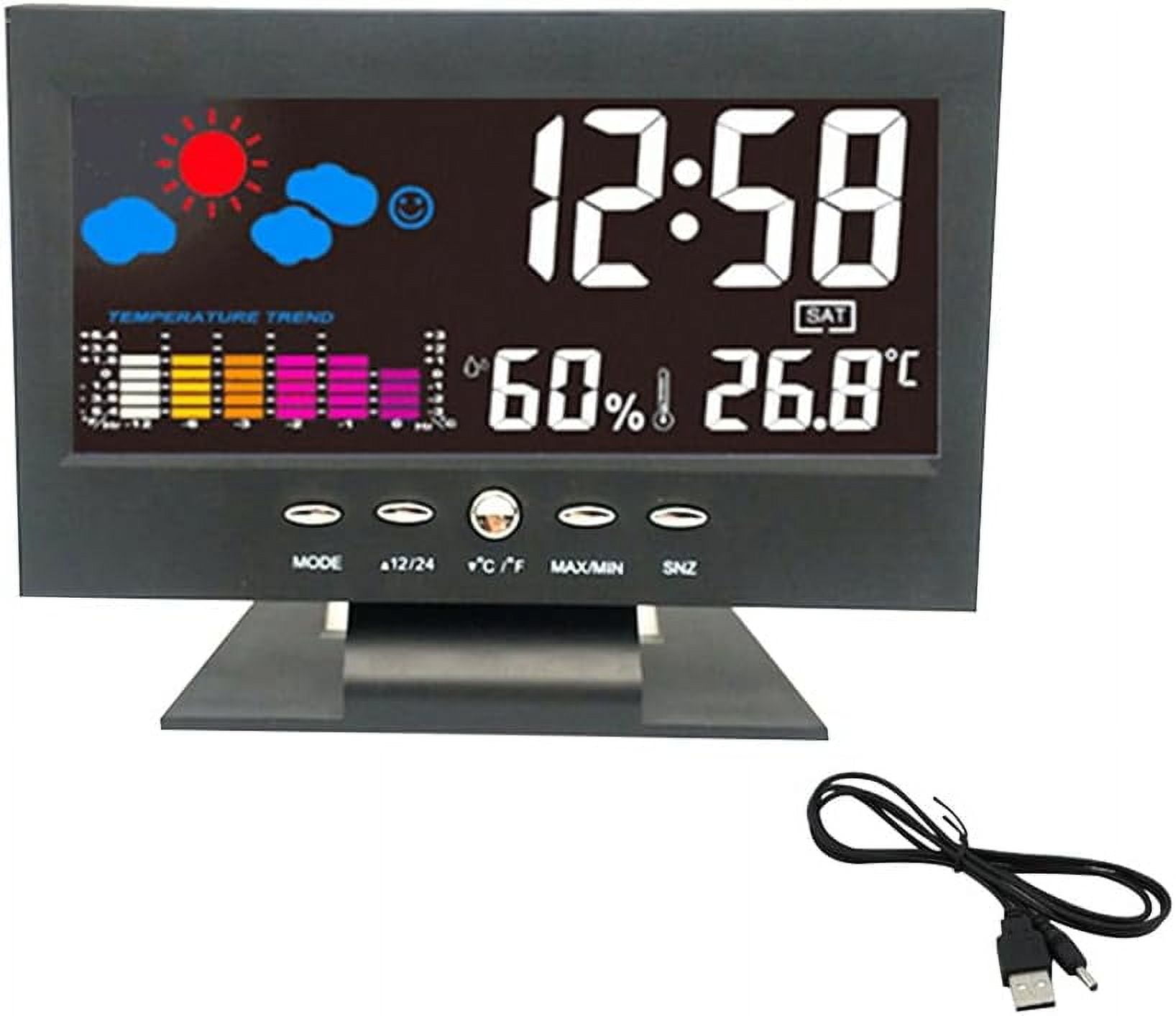 Weather Stations Wireless Indoor Outdoor, LED Weather Station, Large ...