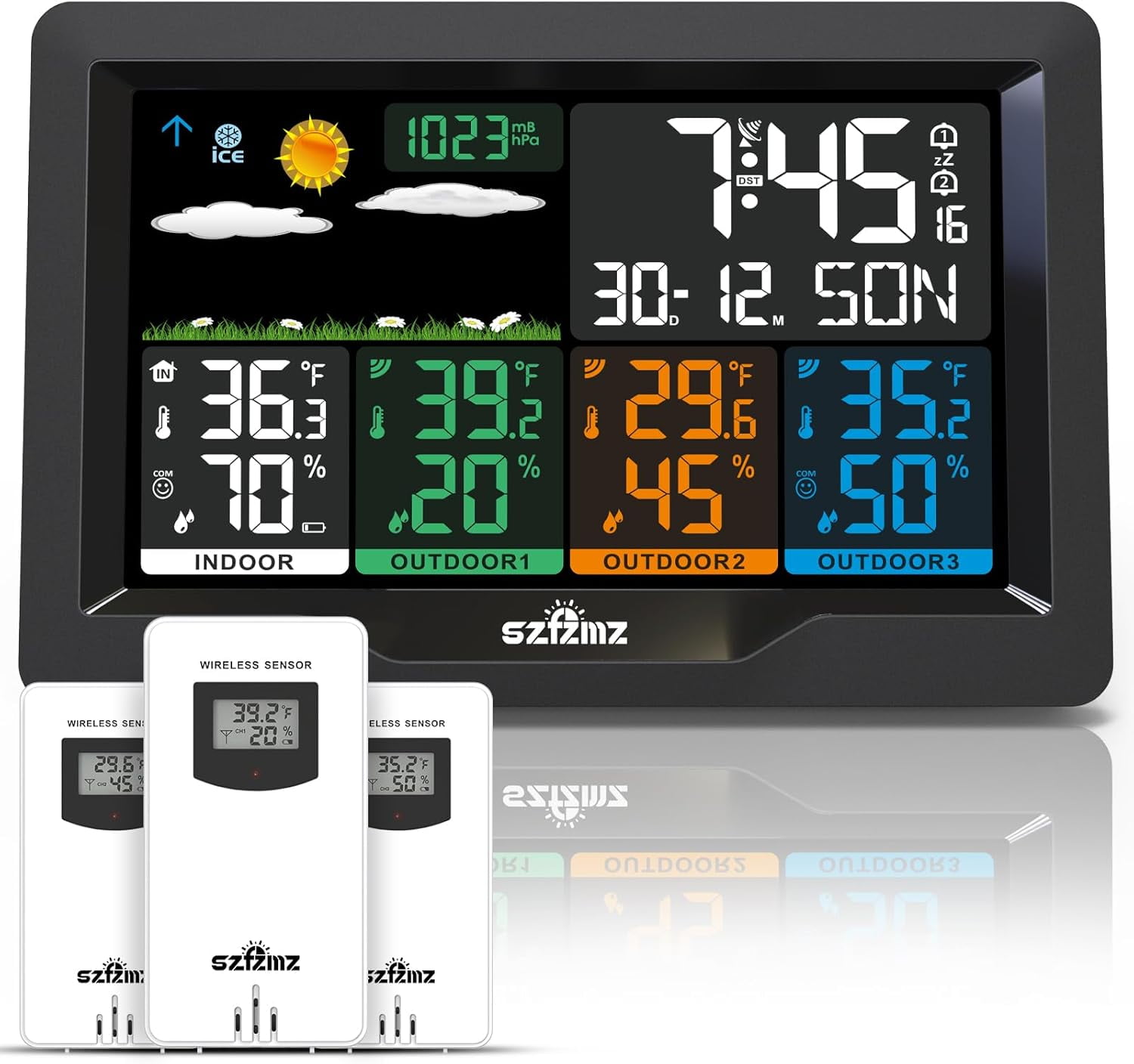 Weather Stations Wireless Indoor Outdoor with Multiple Sensors, SZFZMZ ...