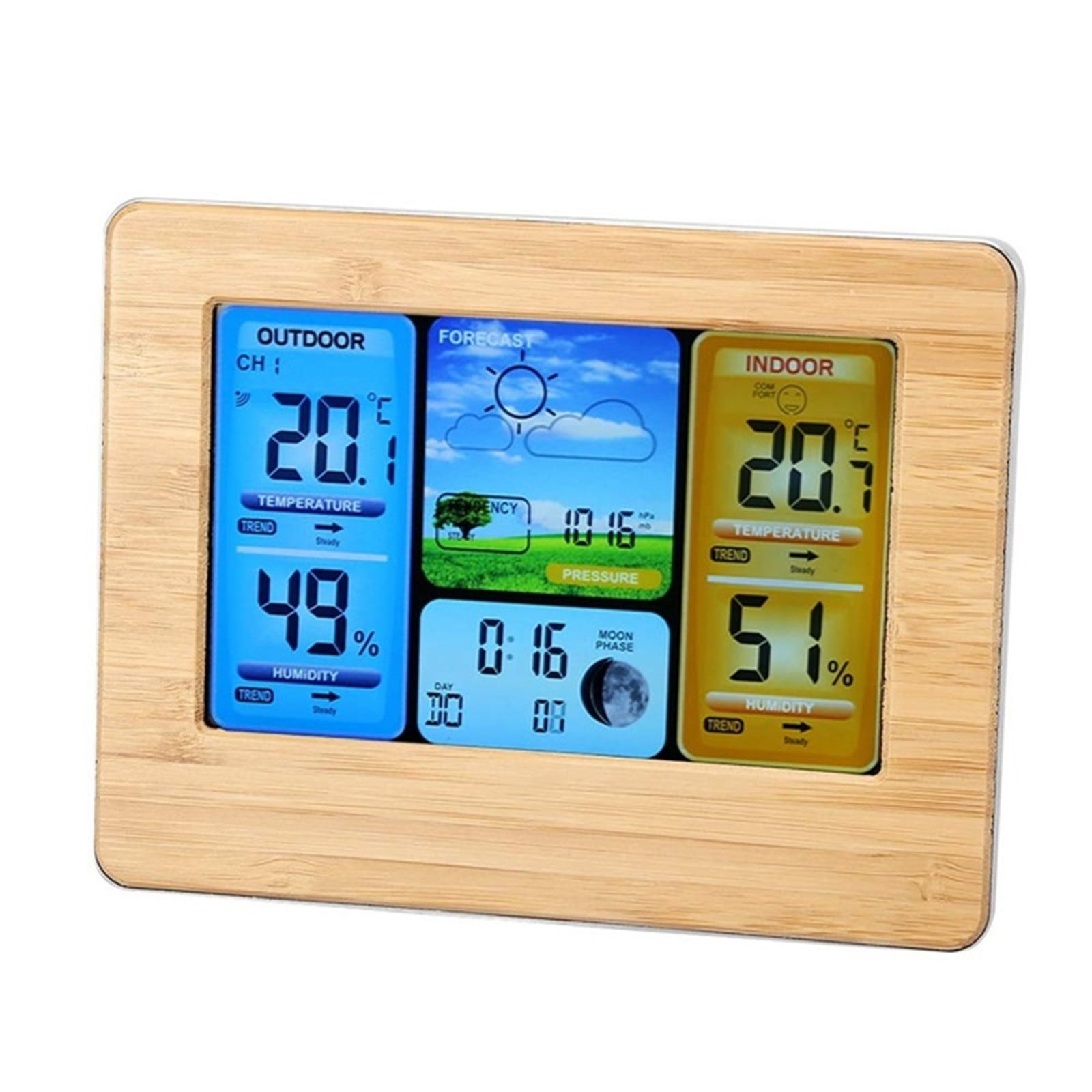 Weather Stations Wireless Indoor Outdoor Thermometer,HD Color Display ...