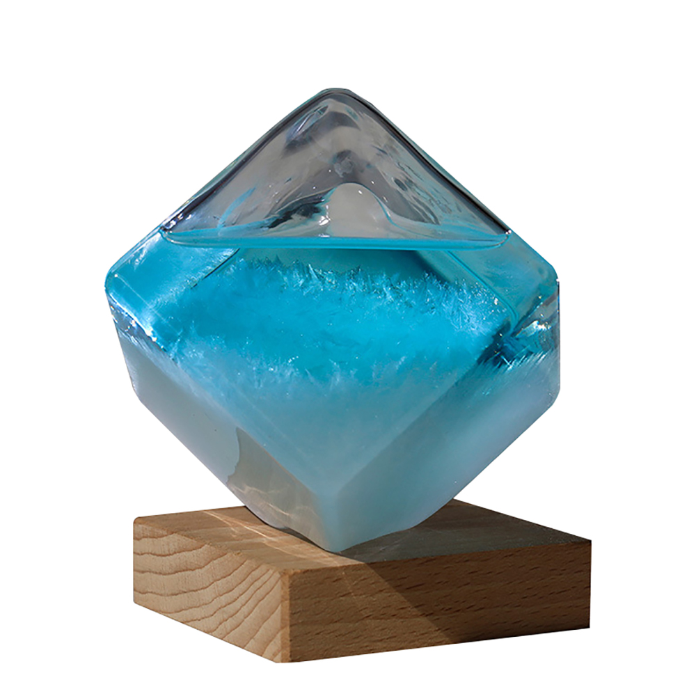 Weather Storm Cube with Base Weather Forecast Crystal Storm Glass Water ...