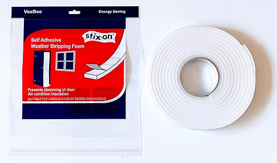 Weather Stripping 11/2" x 1/4" x 17' Self Adhesive Stick-On Weather ...