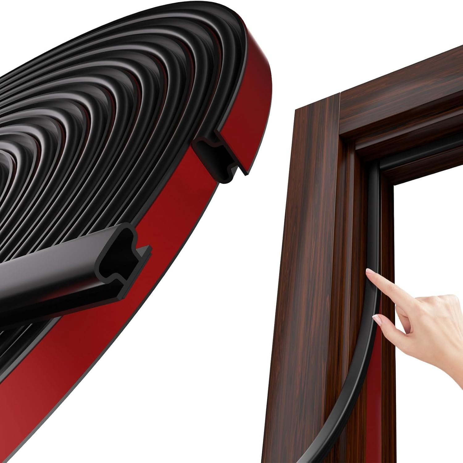 Weather Stripping, Black D-Shaped Rubber Seal Strip for Doors/Windows ...